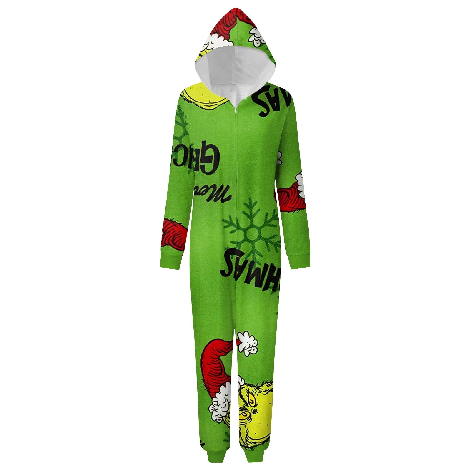 Grinch Pajamas Family Cozy Unisex Christmas Onesie Pajamas Green Hooded ...