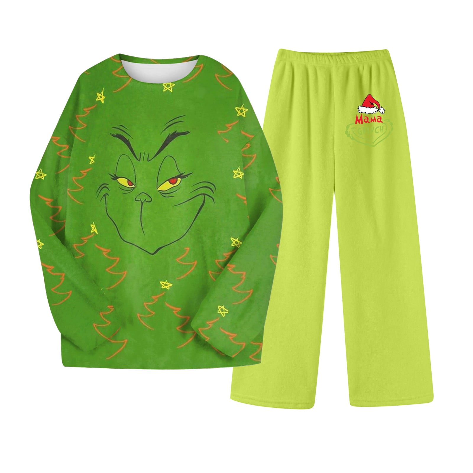 Grinch Pajamas Family Festive Green Holiday Pajama Set for Adults Cozy ...