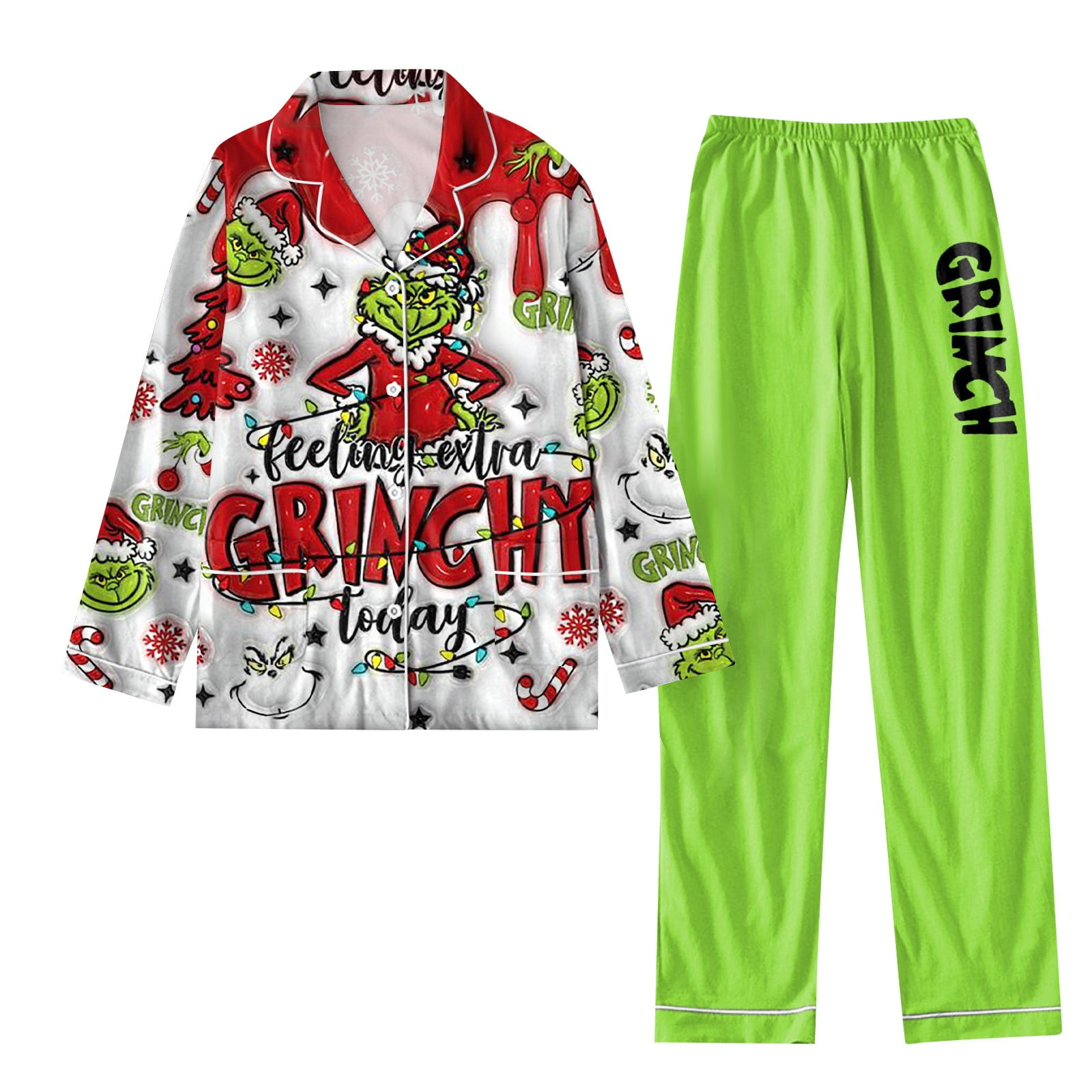 🎄 Grinch Pajamas For Family Clearance Grinch-Themed Family Matching ...