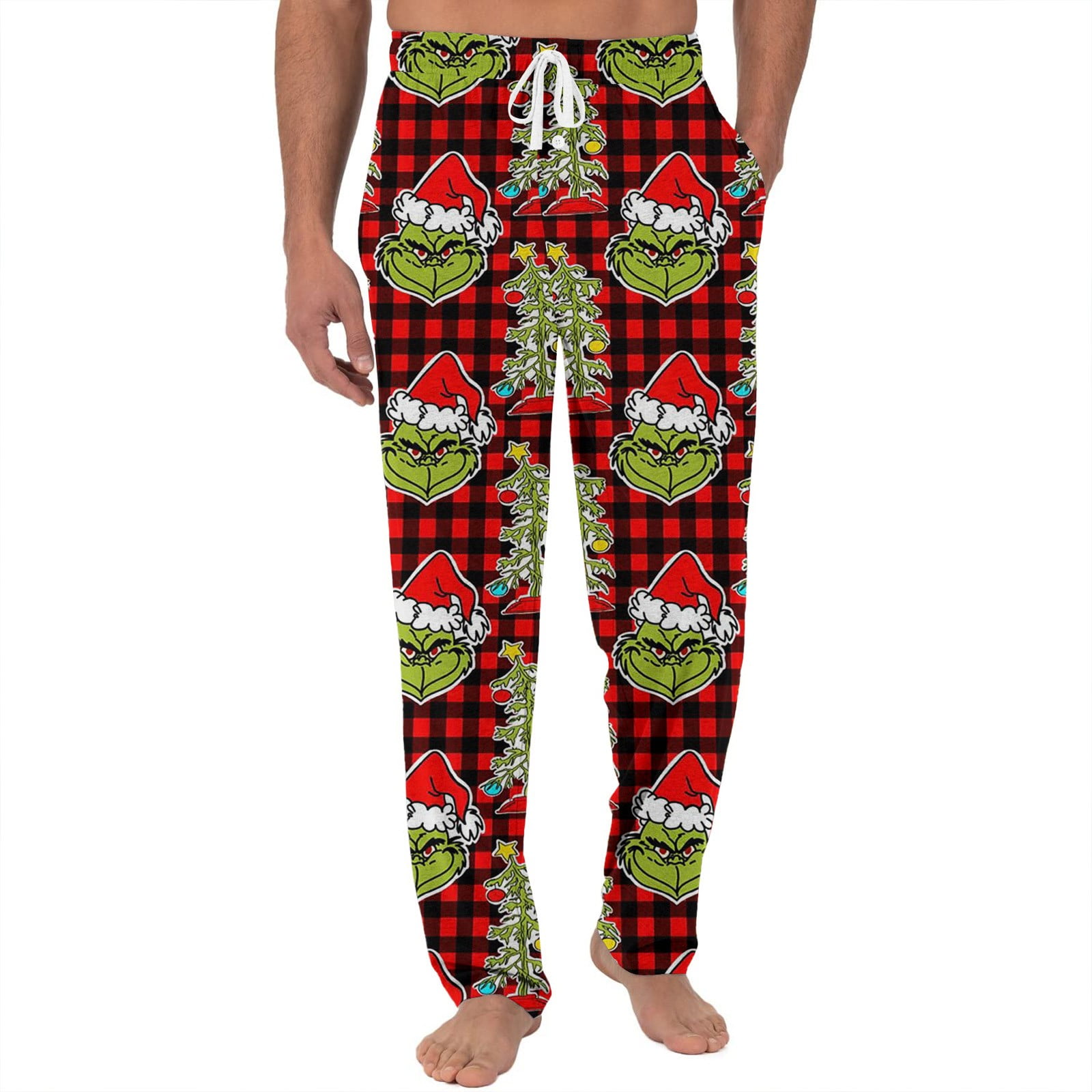 Grinch Pants Festive Christmas Plaid Pajama Pants with Holiday ...