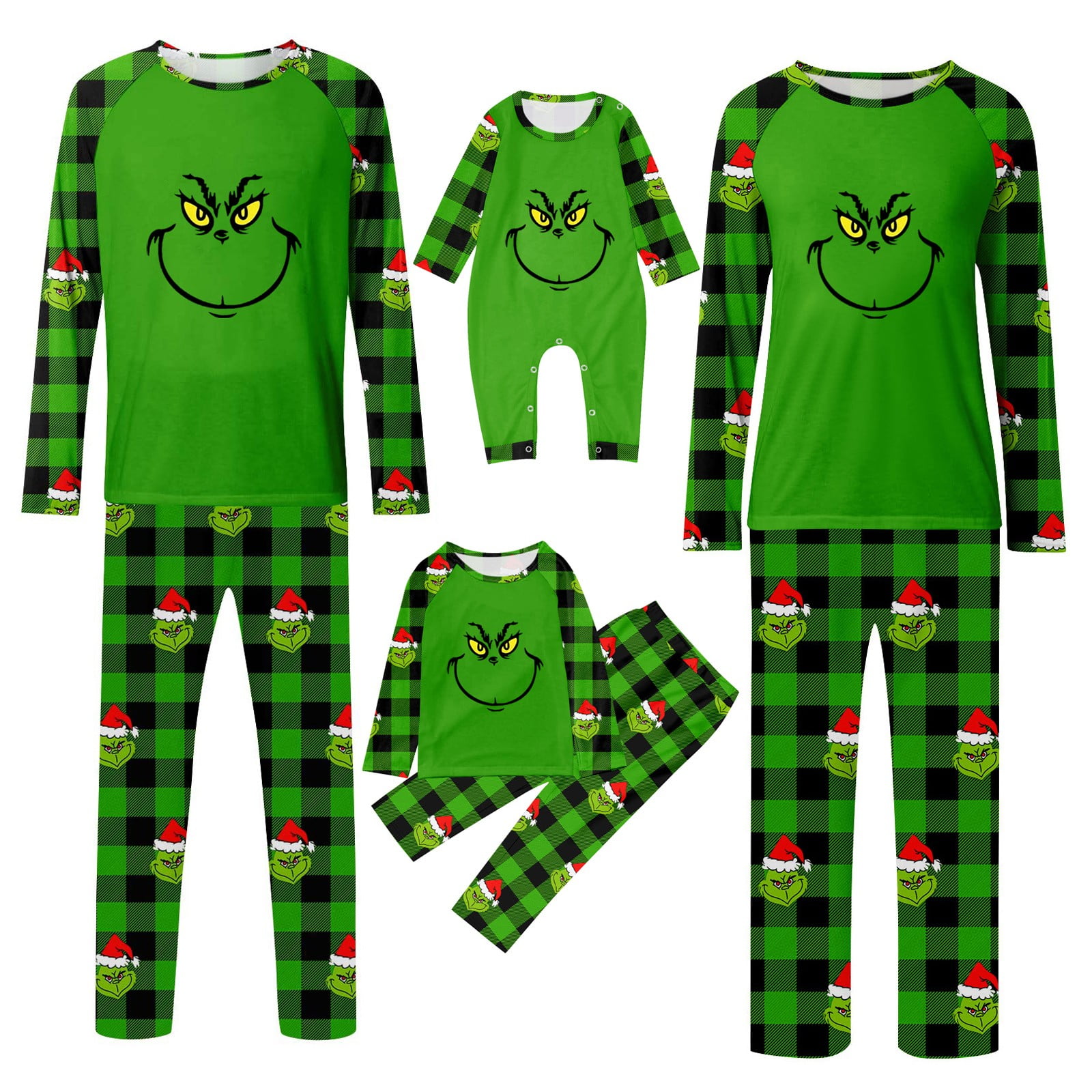 Grinch Parent Child Outfit Home Outfit Set with Shoulder Length Long ...