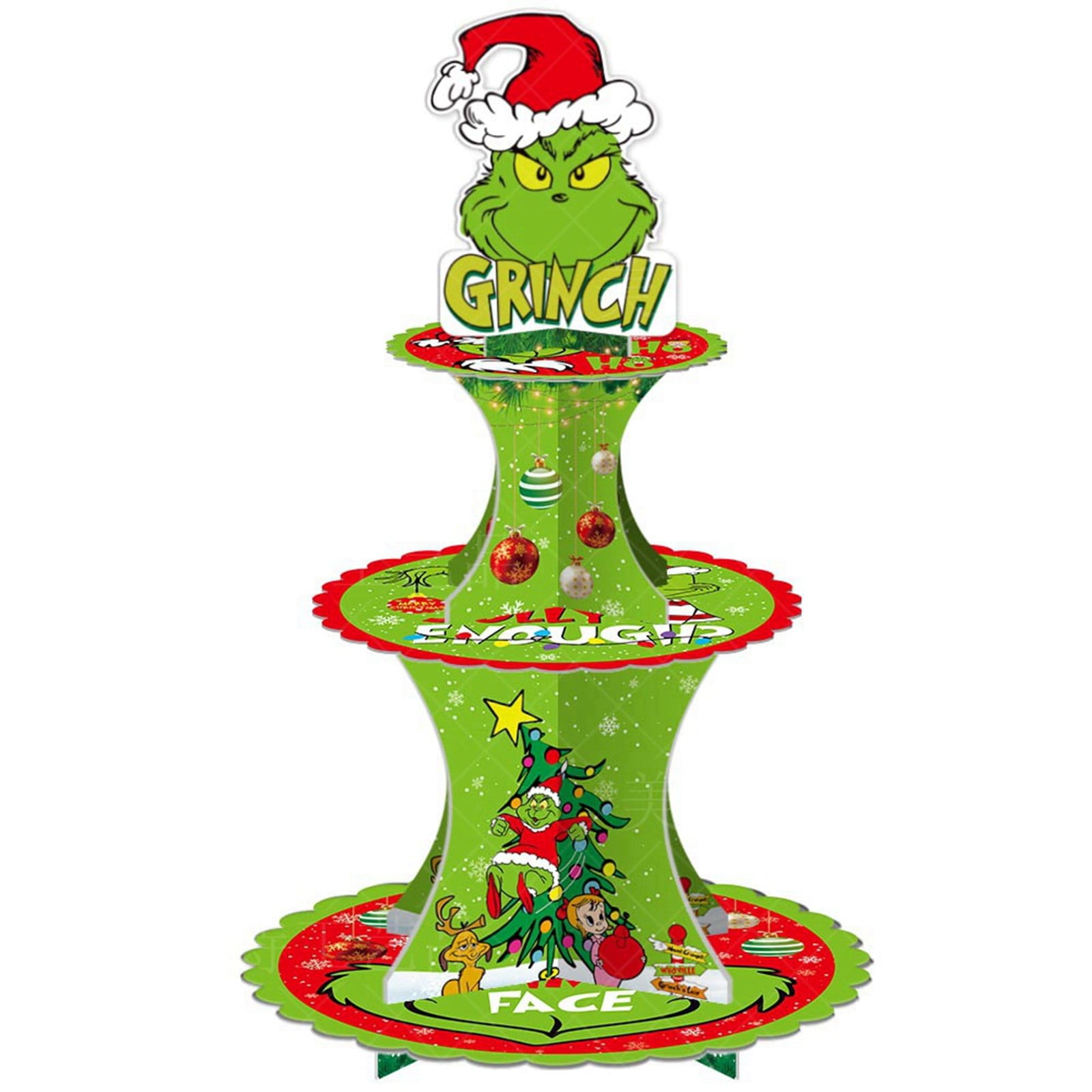 Grinch Party Cake Rack & Topper Set, Cartoon Birthday Cake Holder Stand ...