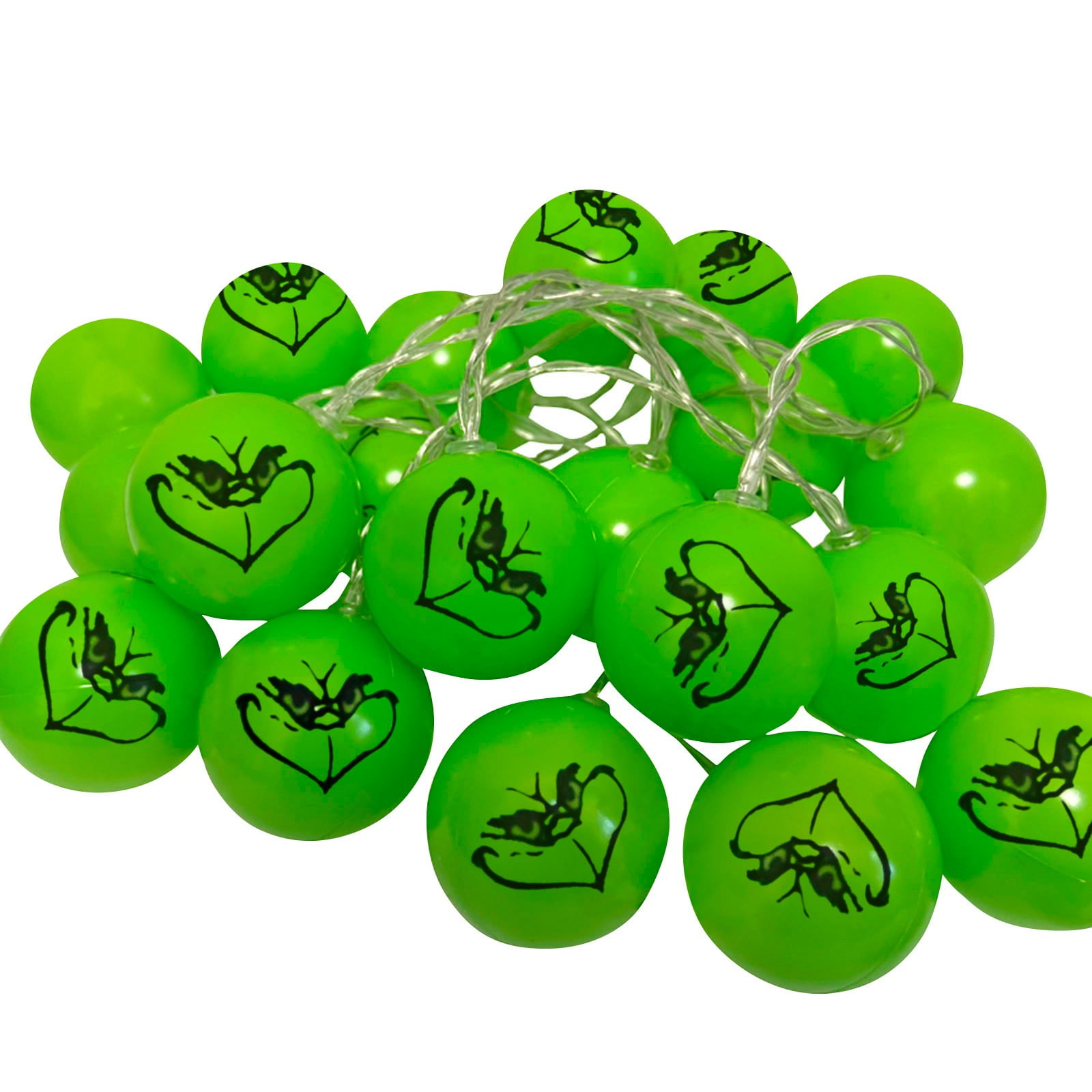 Grinch Pendant Light String, Featuring 10 Green Spherical Bulbs With ...