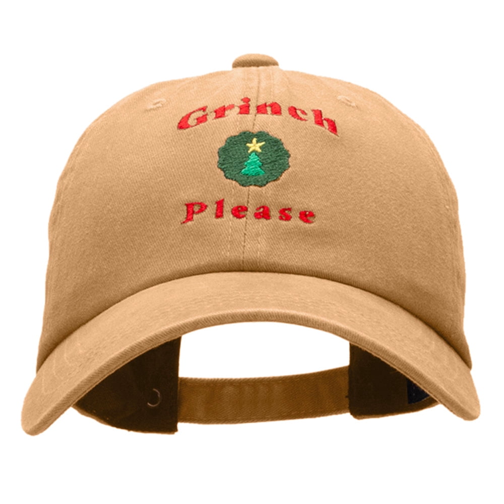Grinch Please Embroidered Pigment Dyed Cotton Cap - Gold OSFM - Walmart.com