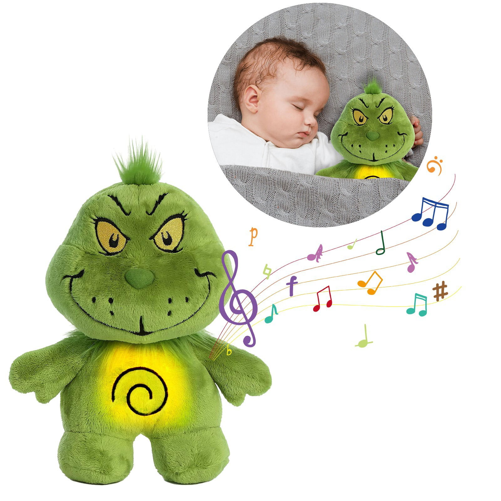 Grinch Plush Toy, Animated Musical Stuffed Doll with Air-Activated ...