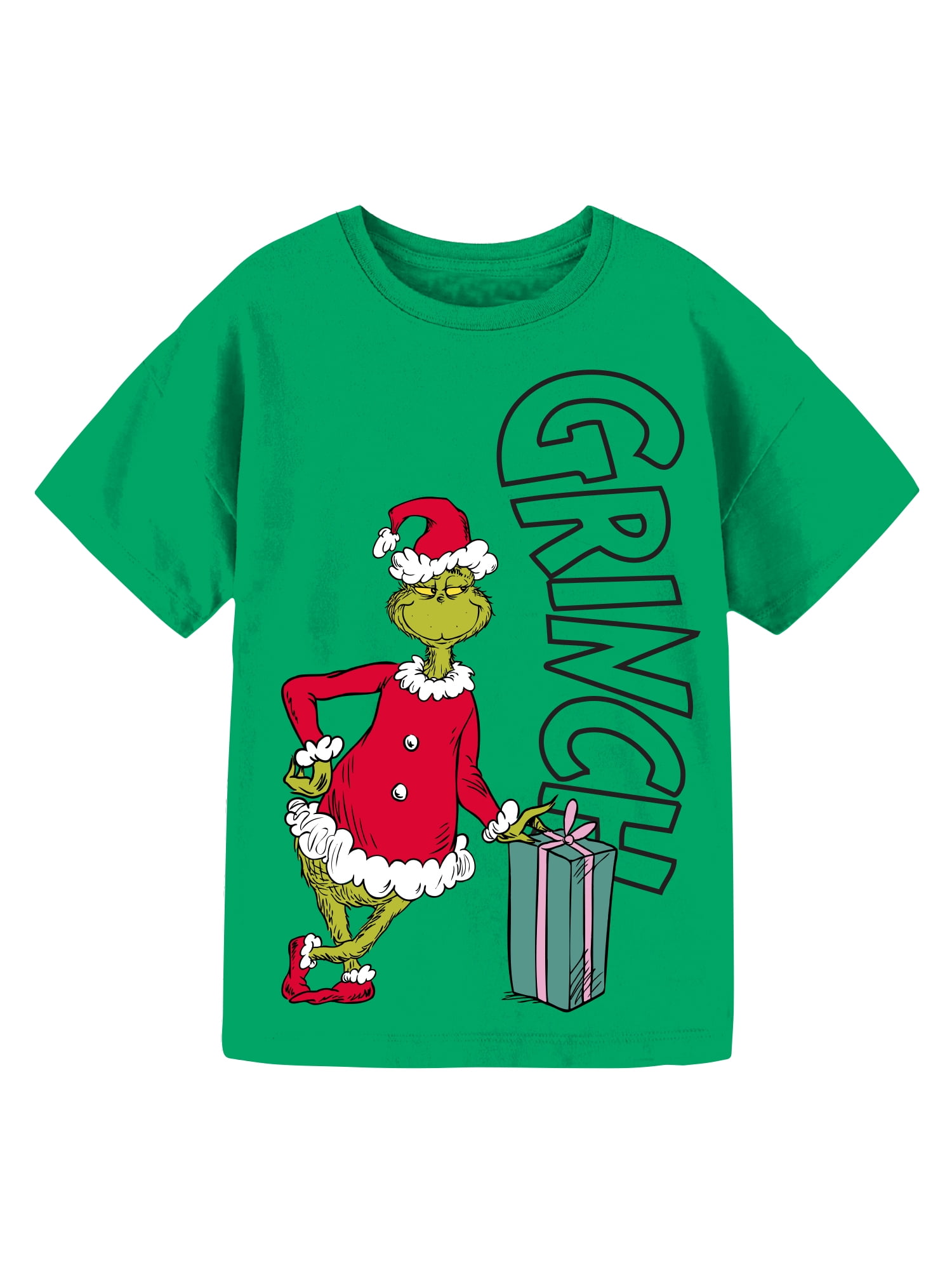 Dr. Seuss Girls Grinch Graphic Crew Neck Short Sleeve T-Shirt, Sizes 4 ...