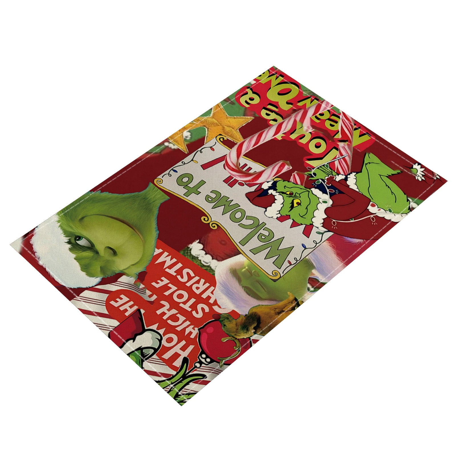 Grinch Printing Decorations Festive Holiday Area Rug Christmas Themed ...
