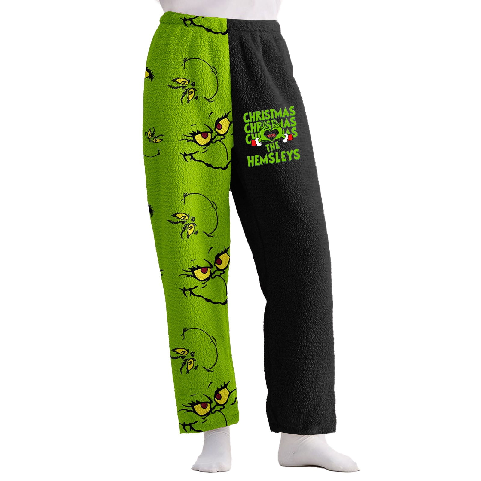Grinch Printing pajamas Cozy Fleece Lounge Pants for Adults Fun Two ...