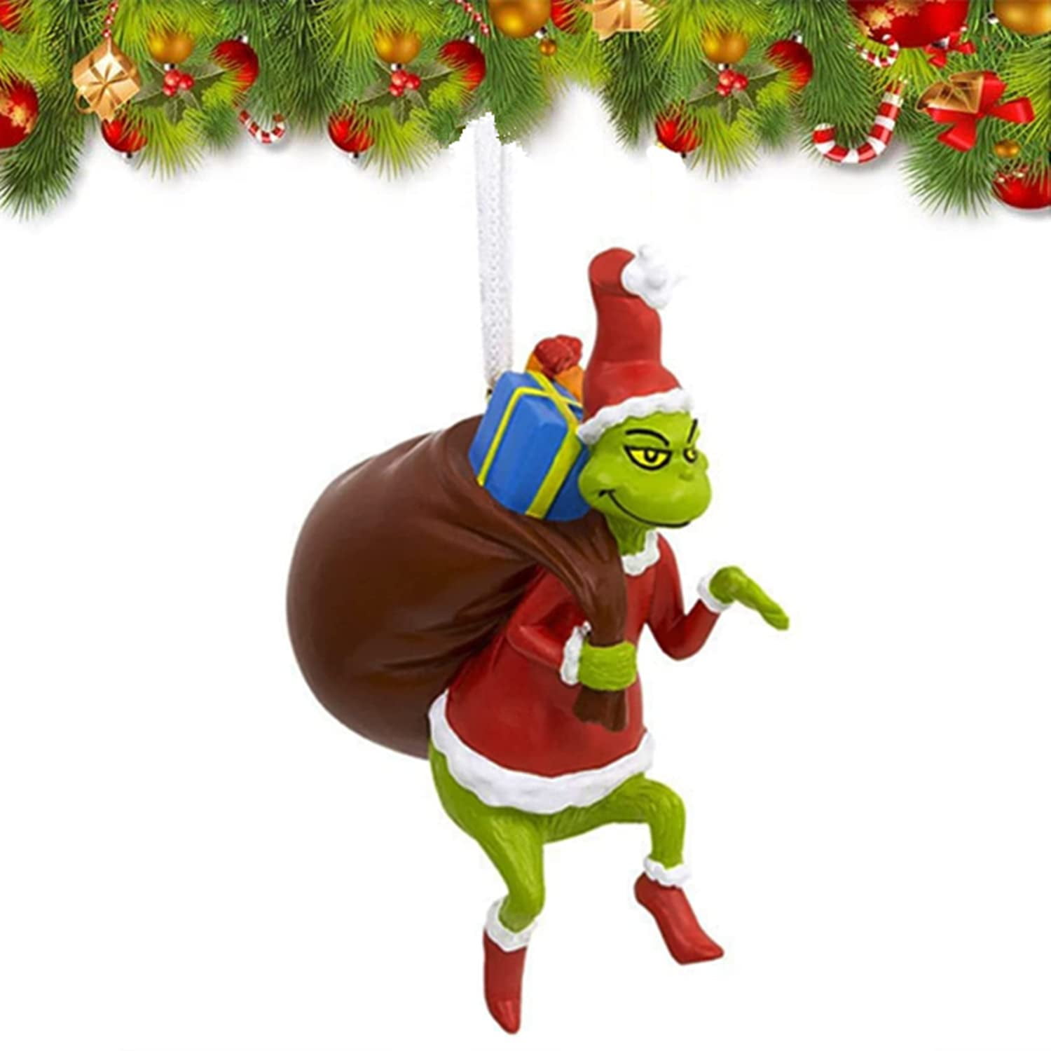 Grinch Resin Christmas Tree Pendant, Christmas Decorations Ornament ...