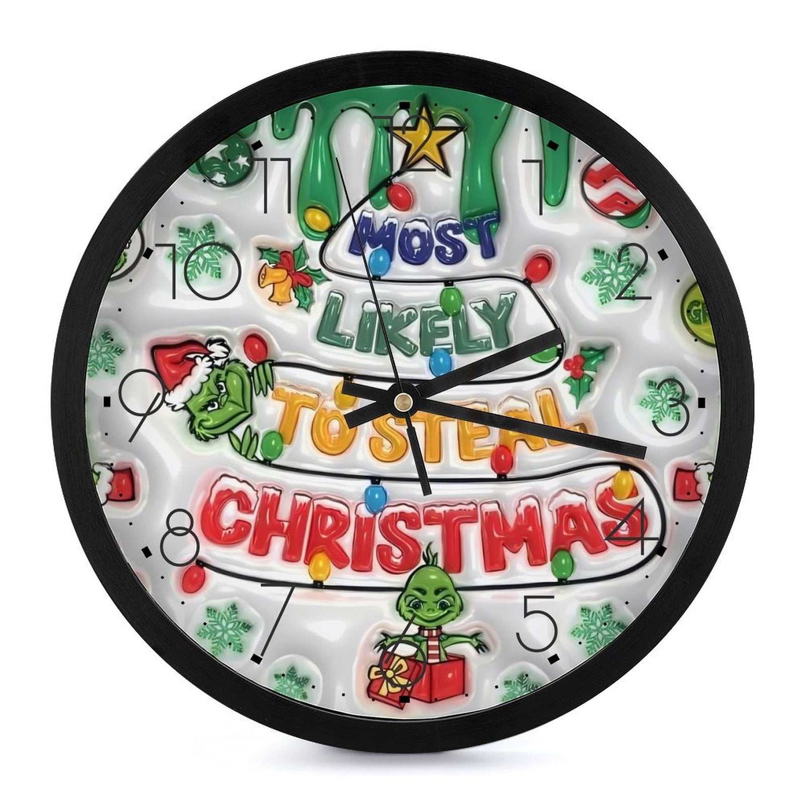 Grinch Round wall clocks battery operated decorative - Walmart.com