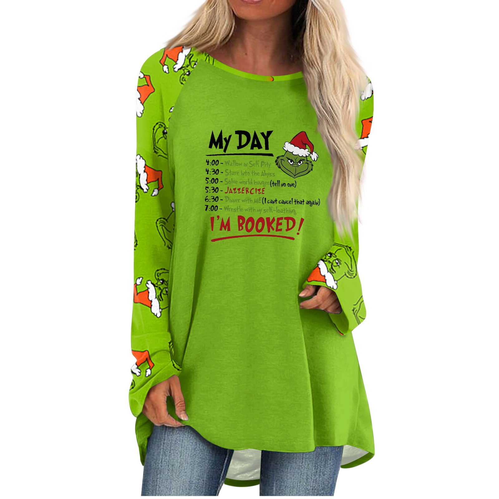 Grentch Shirt Christmas Halloween Women's Fashion Casual Long Sleeve ...