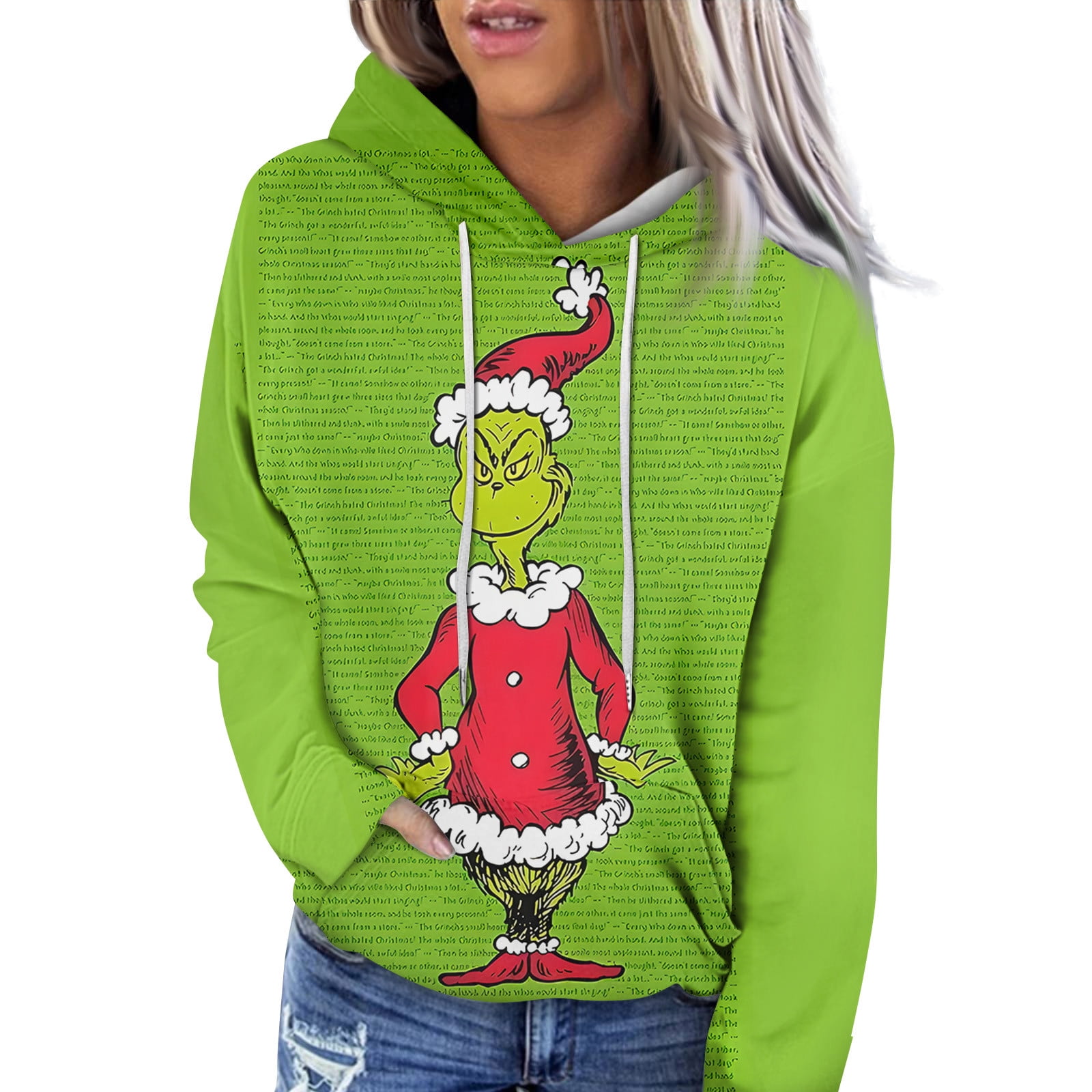 Grinch Shirt Grinch Sweatshirt - Unisex Christmas Hoodie with Festive Print, Warm Red Pullover ...