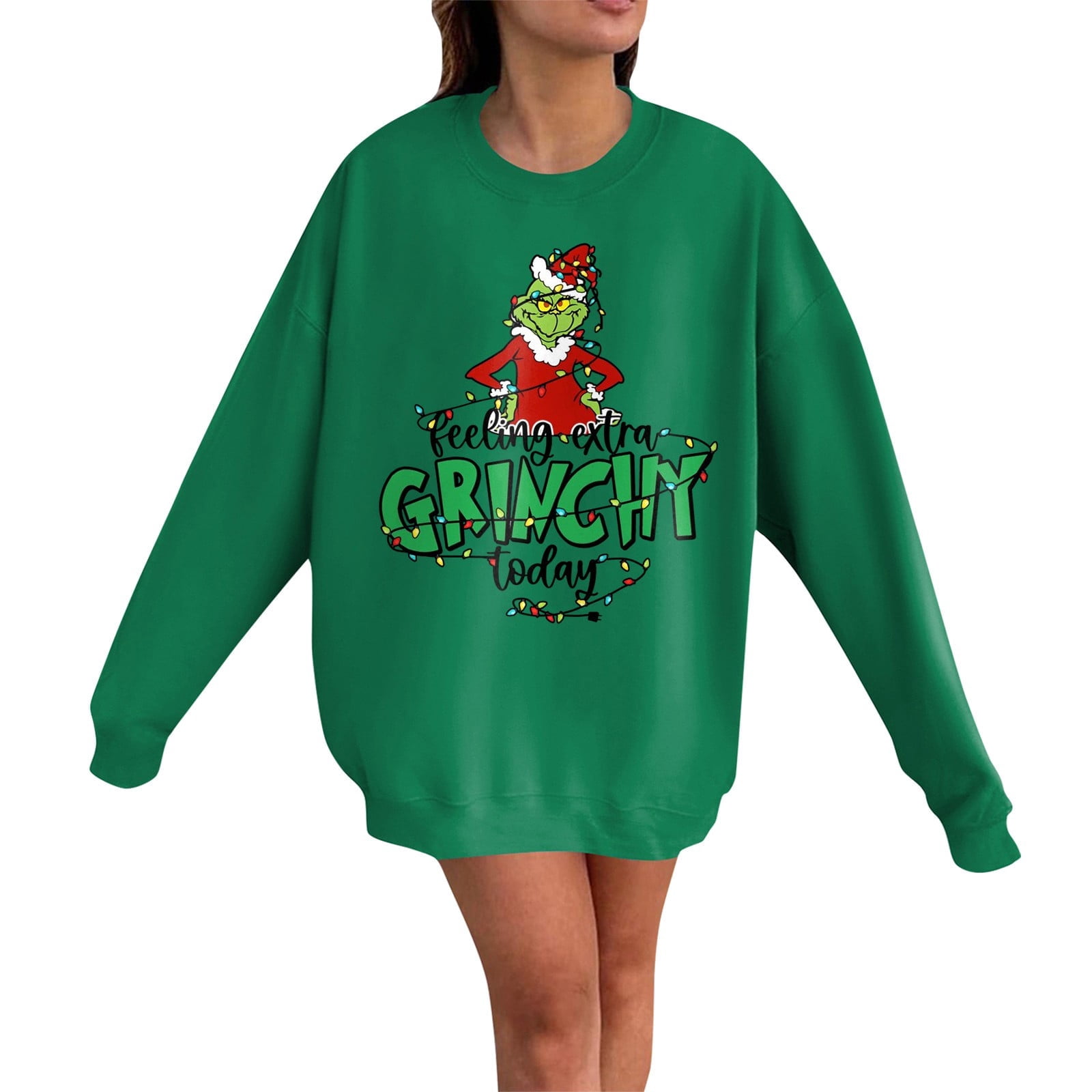 Grinch Shirt Grinch Sweatshirt - Women's Oversized Red Christmas ...