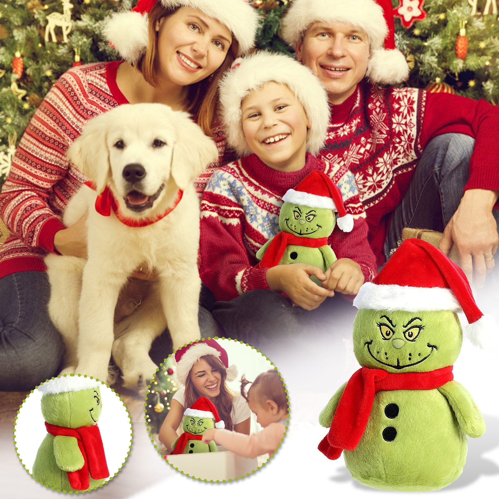 Grinch Snowman Stuffed Animal - Magical Storytelling - Walmart.com