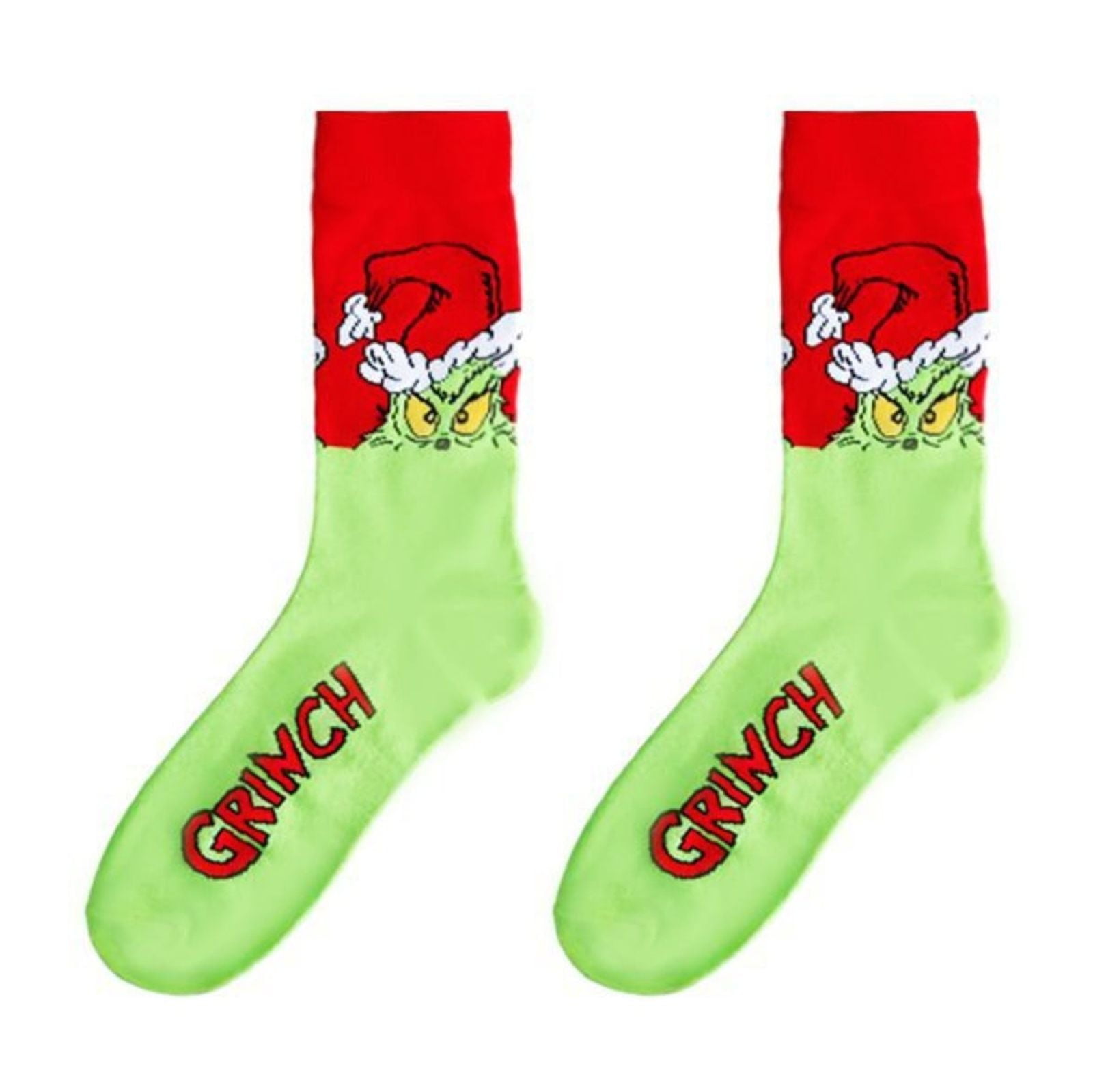 Grinch Socks for Women in Christmas Grinch Santa Claus Festive Green ...