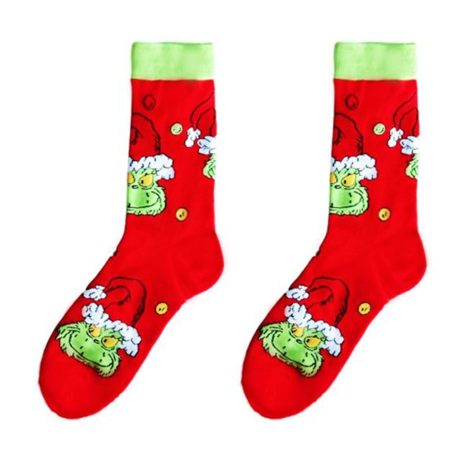 Grinch Socks for Women in Christmas Grinch Santa Claus Festive Green ...