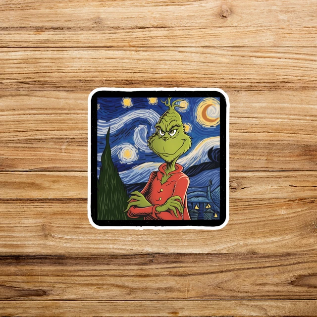 Grinch Starry Night Sticker - Dr. Seuss Van Gogh Parody Art Decalphone ...