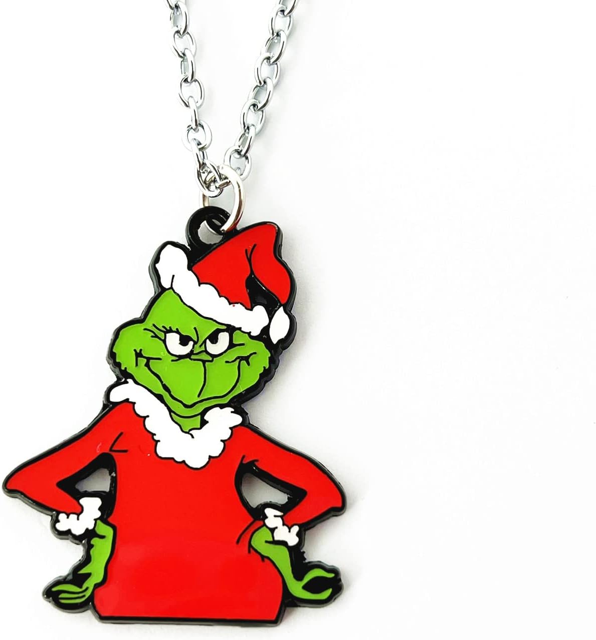 Grinch Stole Pendant Necklace - Cute Metal Anime Jewelry Gift for Boys ...