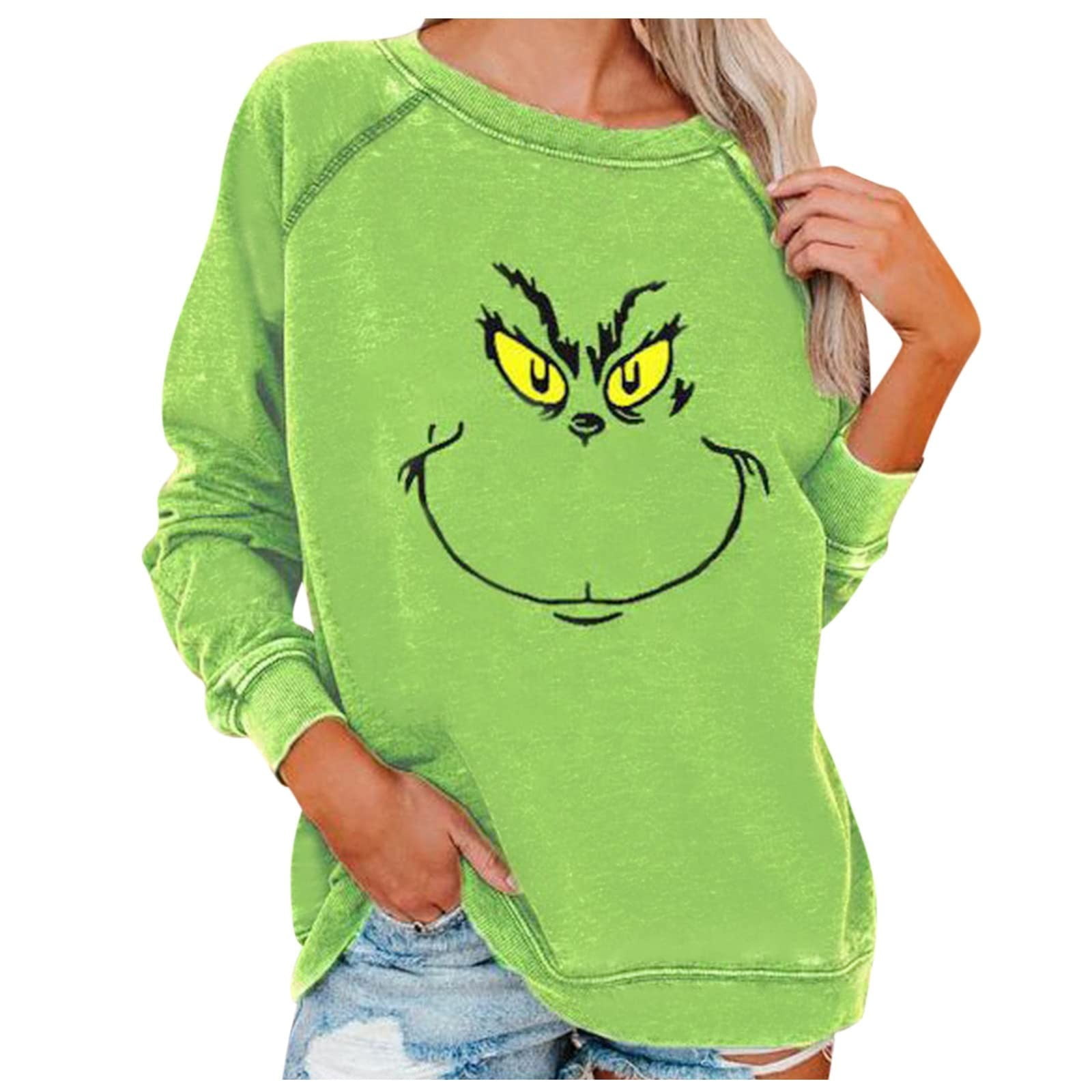KYGABAK Grinch Sweatshirt,Grinch Sweatshirt Women,Grinch Ladies Casual ...