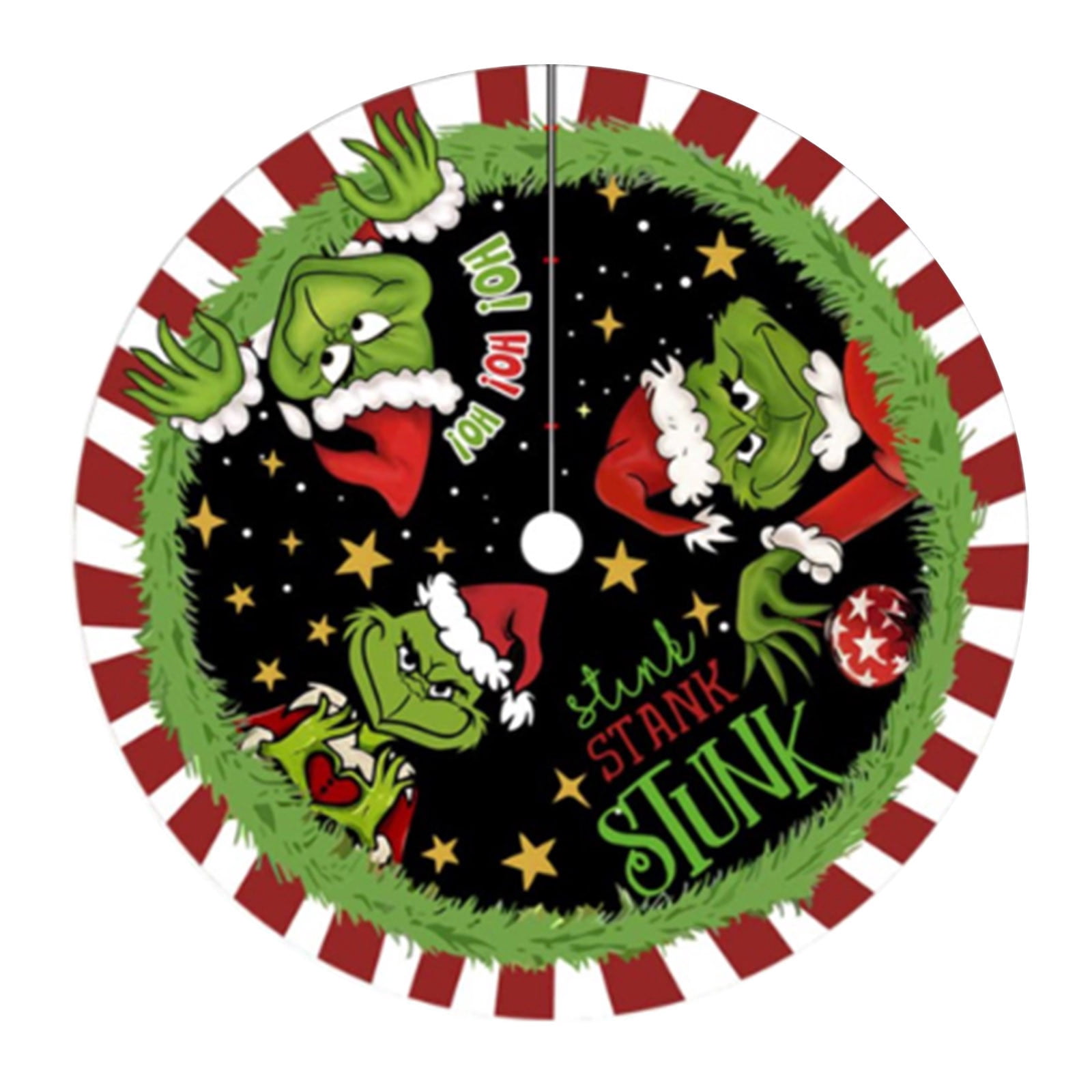 Grinch-Themed Christmas Tree Skirt, Red And Green Combination Design ...