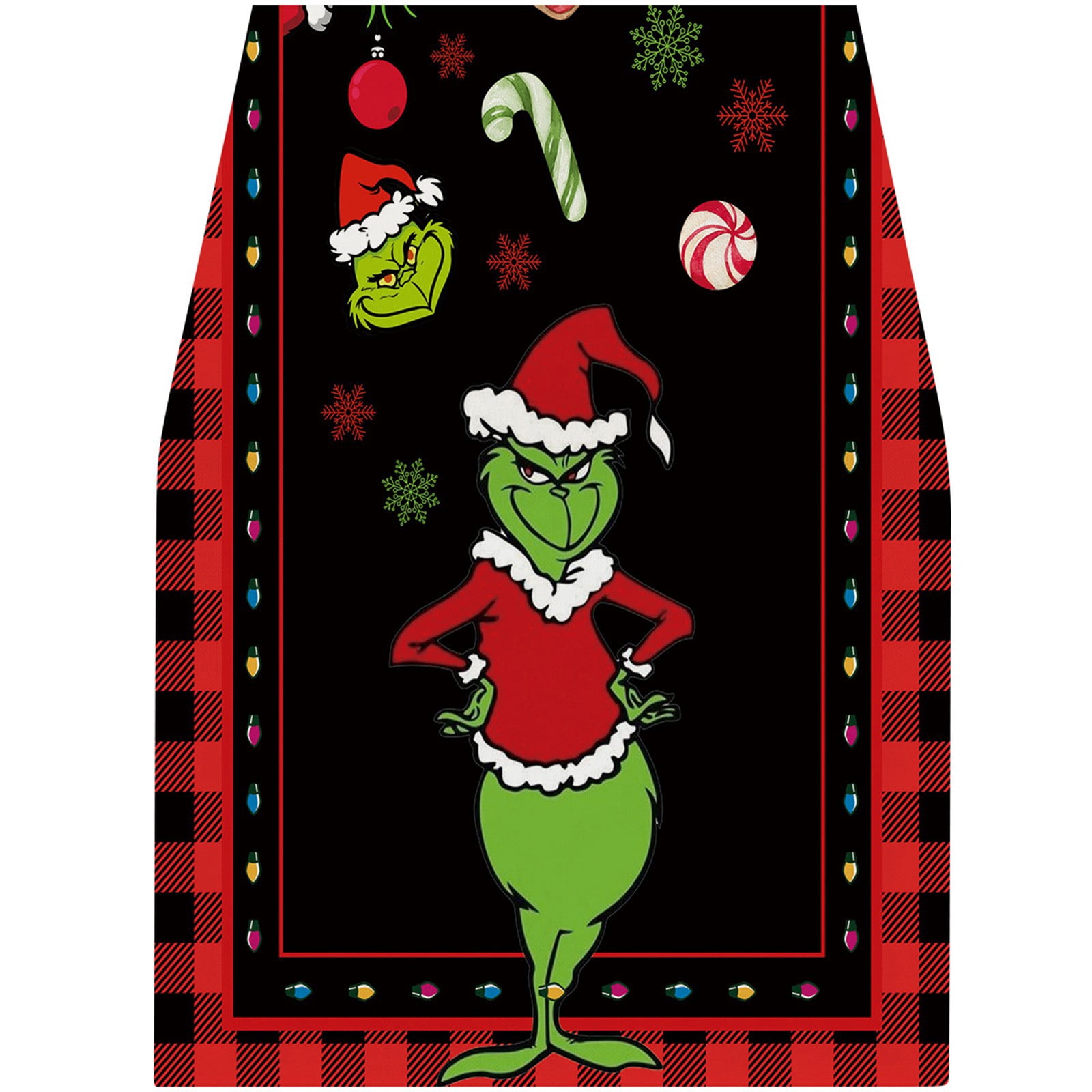 Grinch-Themed Table Runner, Linen Fabric With Natural Texture Durable ...