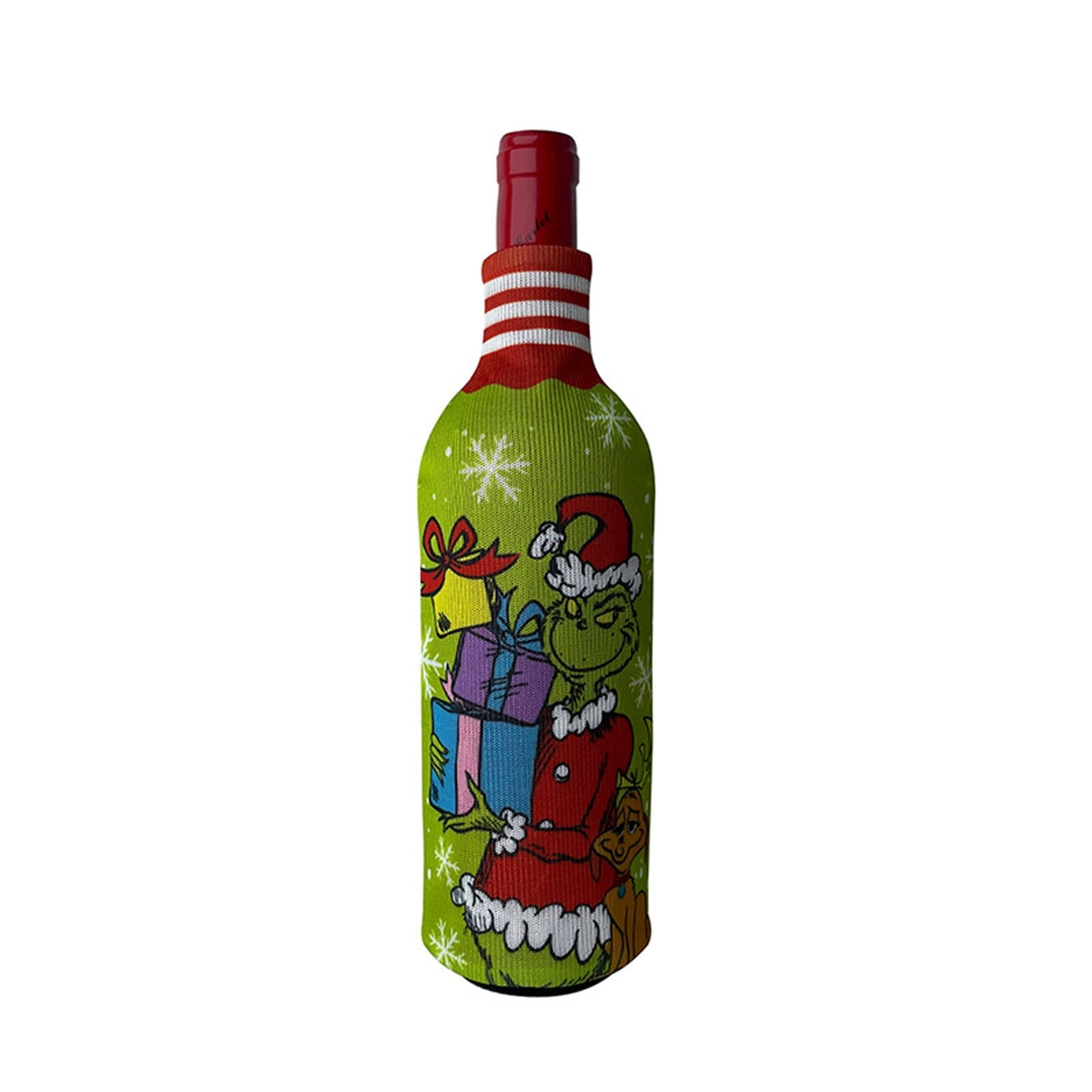 Grinch-Themed Wine Bottle Cover, Insulates 750 Ml Wine Bottles, 24 Oz ...