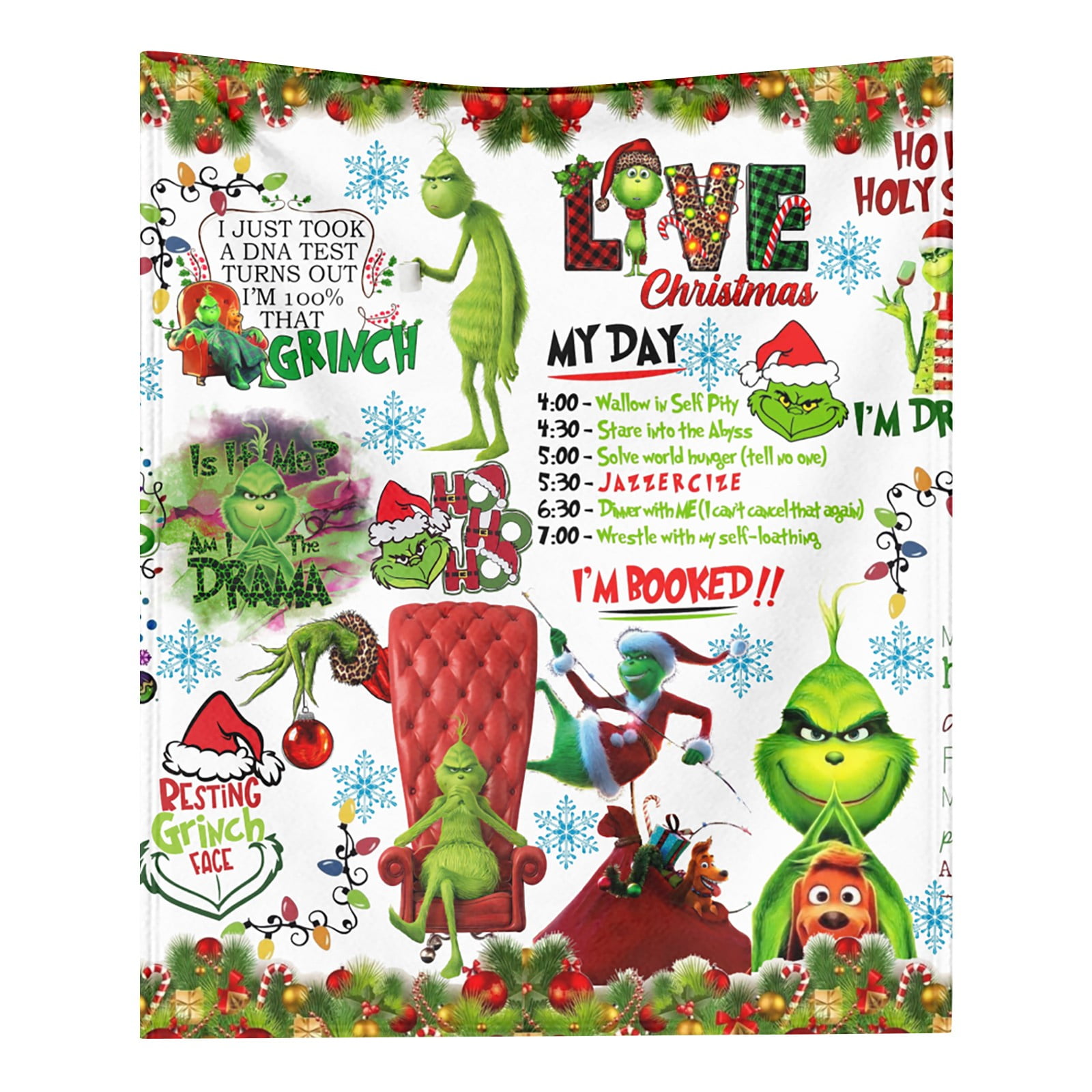 Grinch Throw Blanket 51×59 Inch, Grinch Blankets or Throws Couch ...