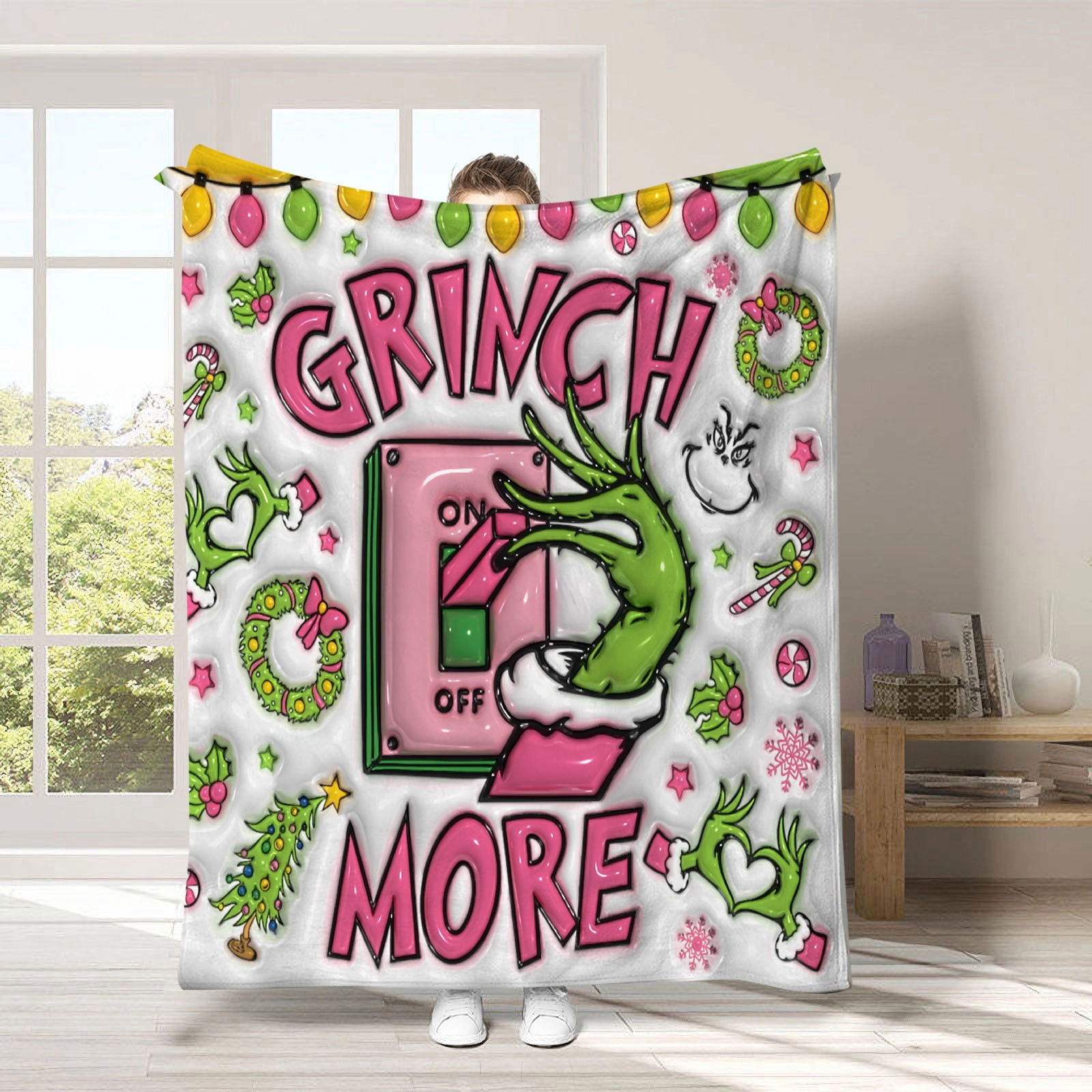 Grinch Throw Blanket Christmas, Couch Blanket Flannel Grinch Blankets ...