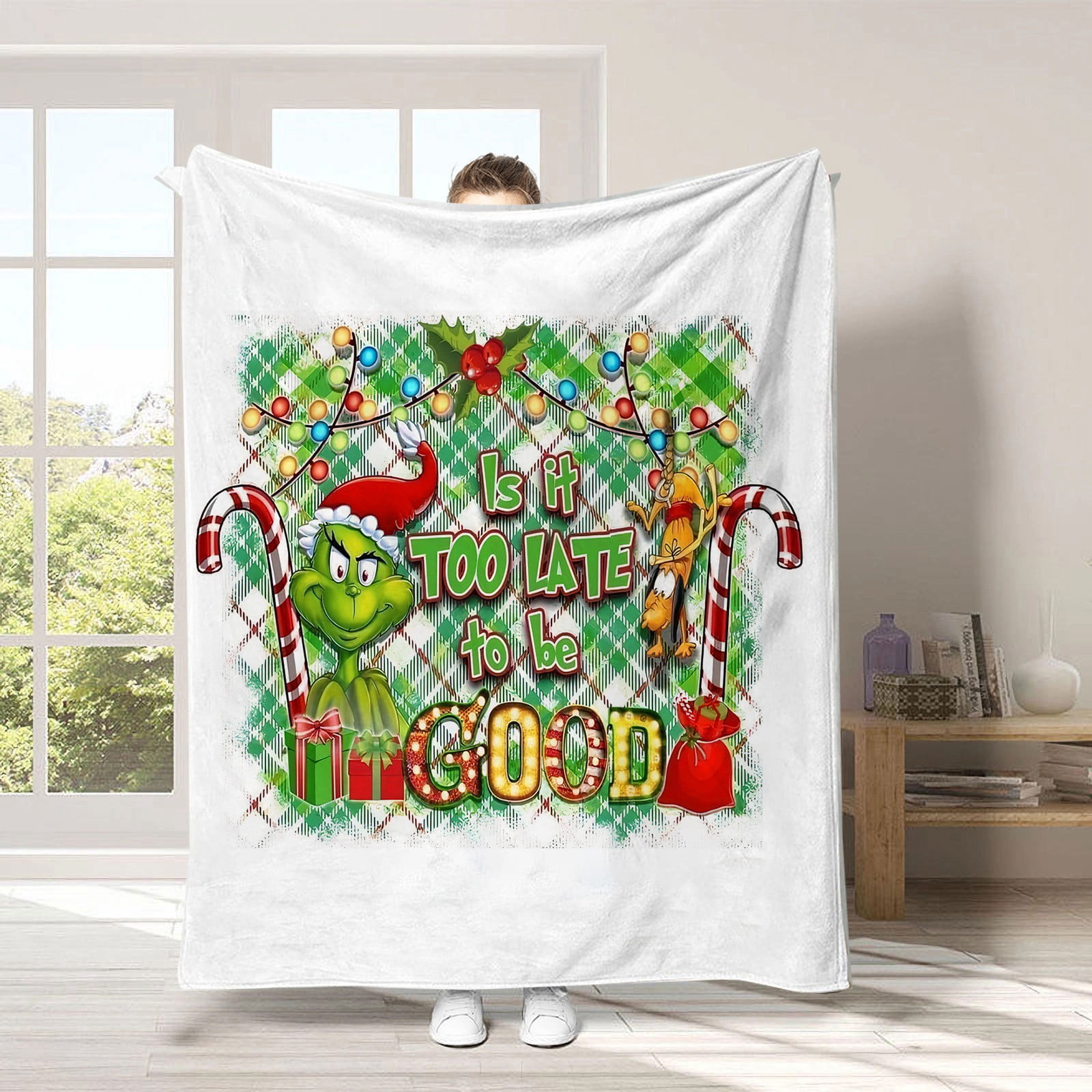 Grinch Throw Blanket Christmas, Grinch Blankets or Throws Couch Blanket ...