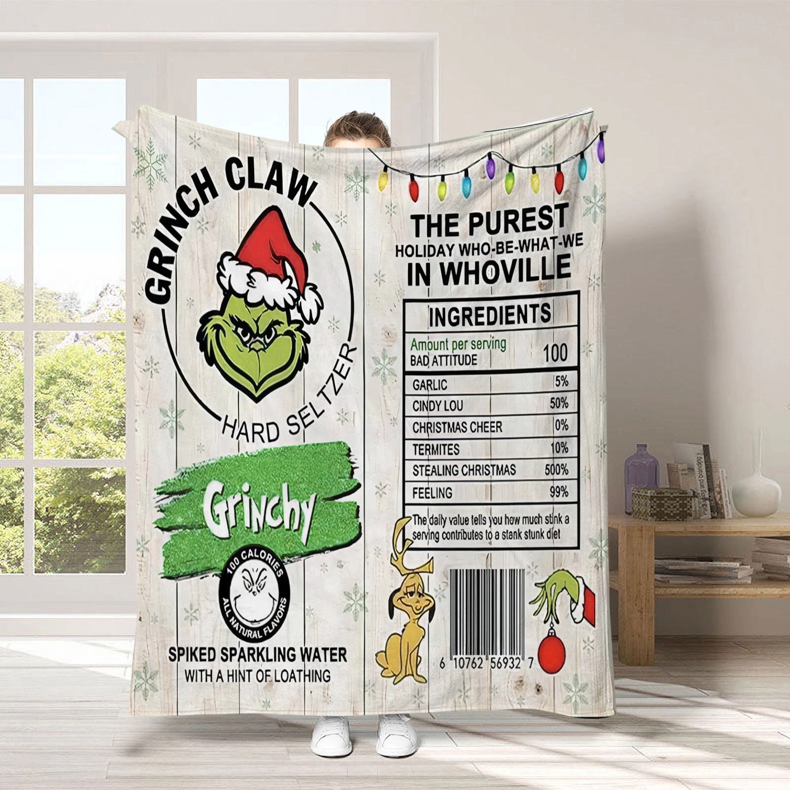 Grinch Throw Blanket Christmas, Grinch Blankets or Throws Couch Blanket ...