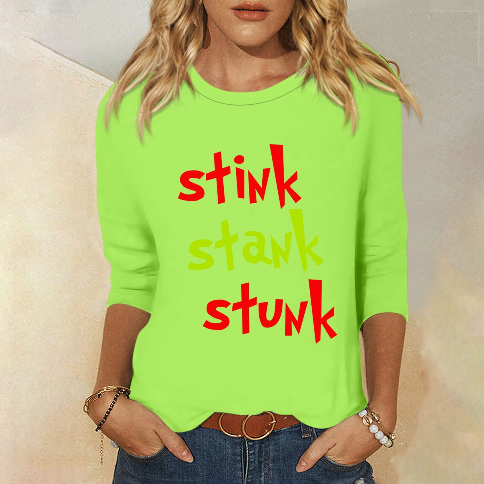 Grinch Tops Christmas Costume - Matching Pullover 3/4 Sleeve Shirts For ...