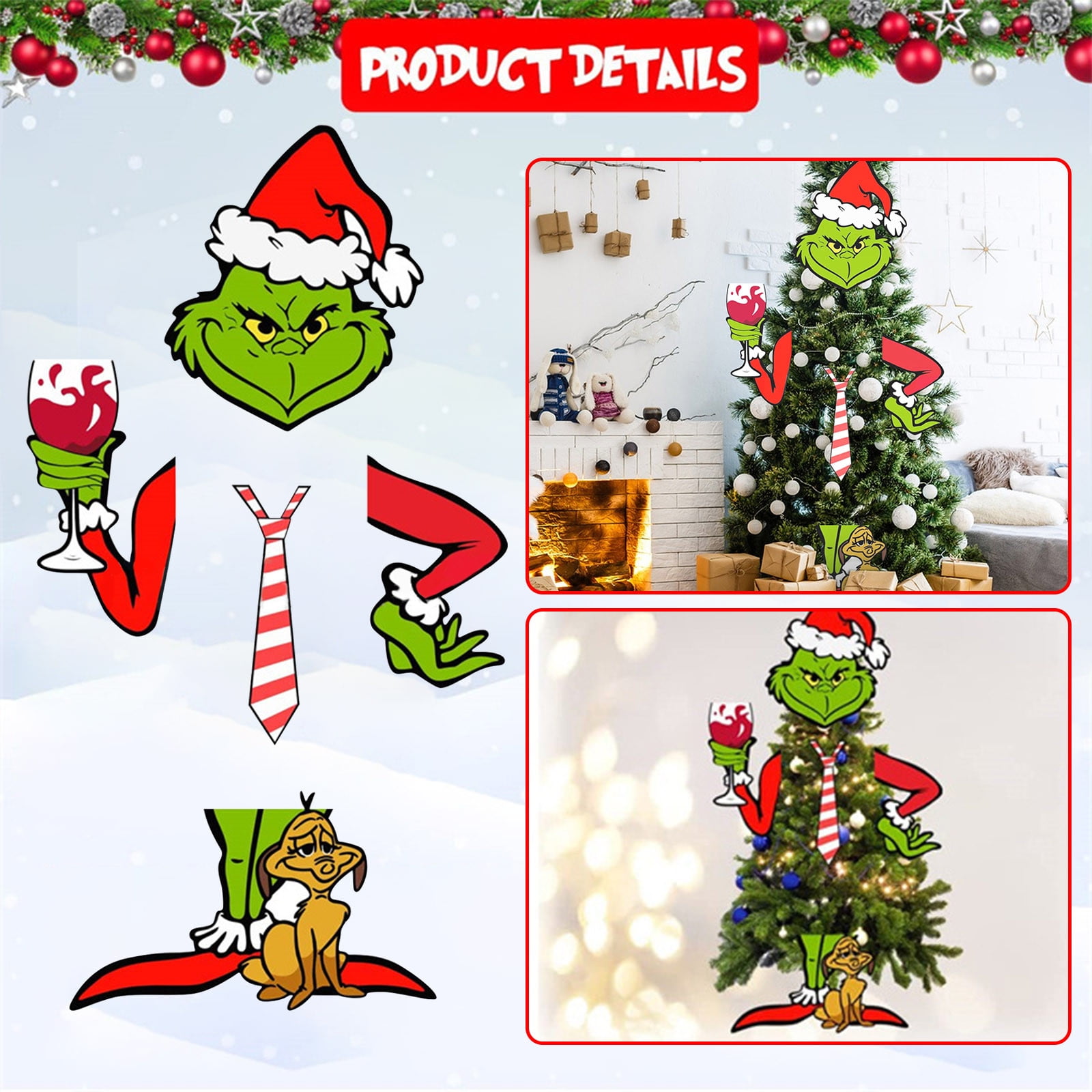 Grinch Troublemaker Christmas Decorations, With Movable Hands And Feet ...