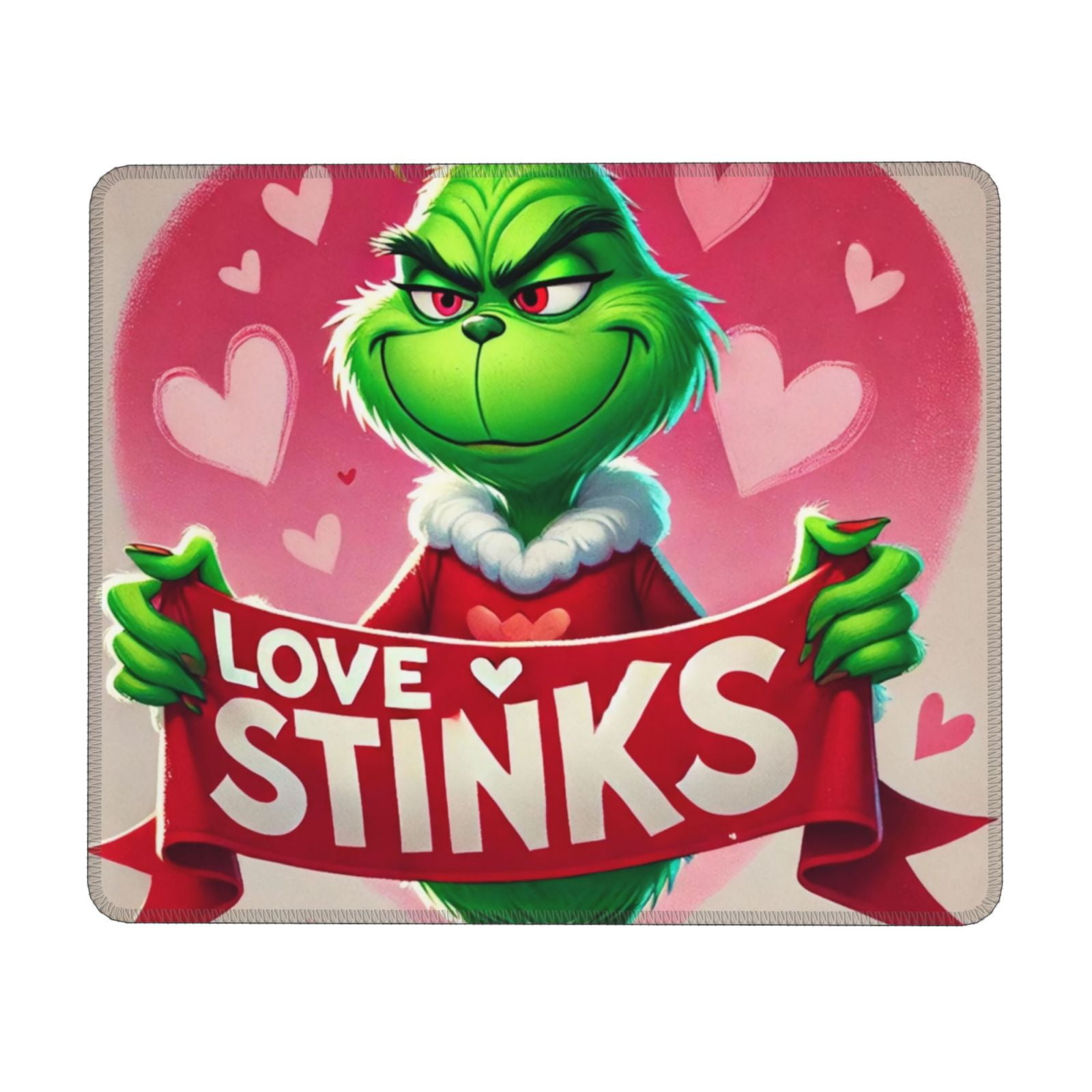 Grinch Valentine, Mischief Love Mouse Pad,Square Mousepad Washable with ...