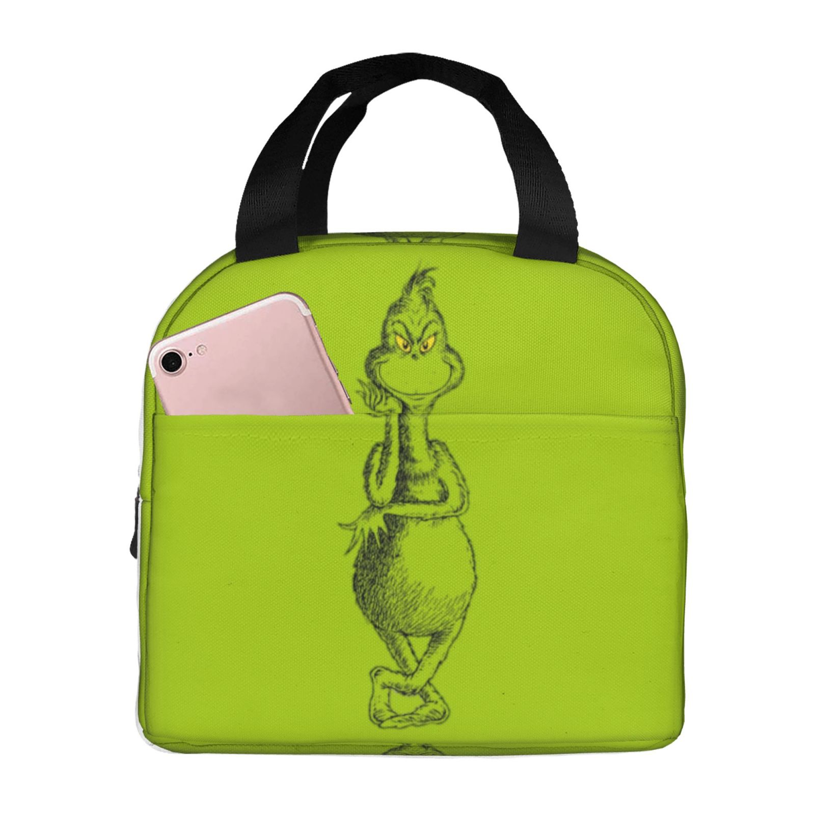 Grinch Wallpaper Smiley Lunch Box for Women & Men Adult Insulated Lunch ...