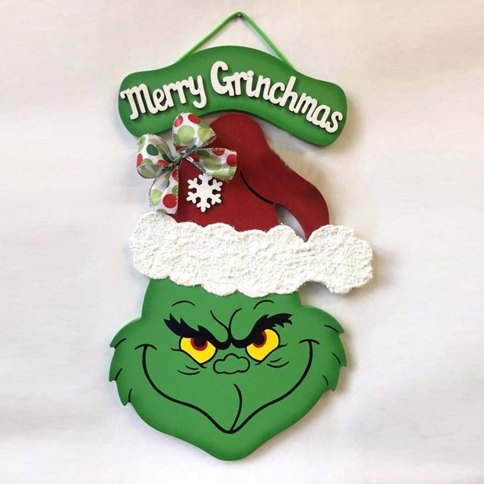 Grinch Welcome Sign Funny Welcome Front Door Sign Wreaths, Wooden ...