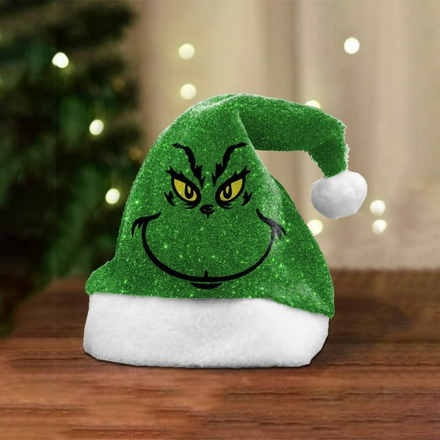 Grinch Winter Hats Steal Christmas Print Classic Santa Hat Holiday ...