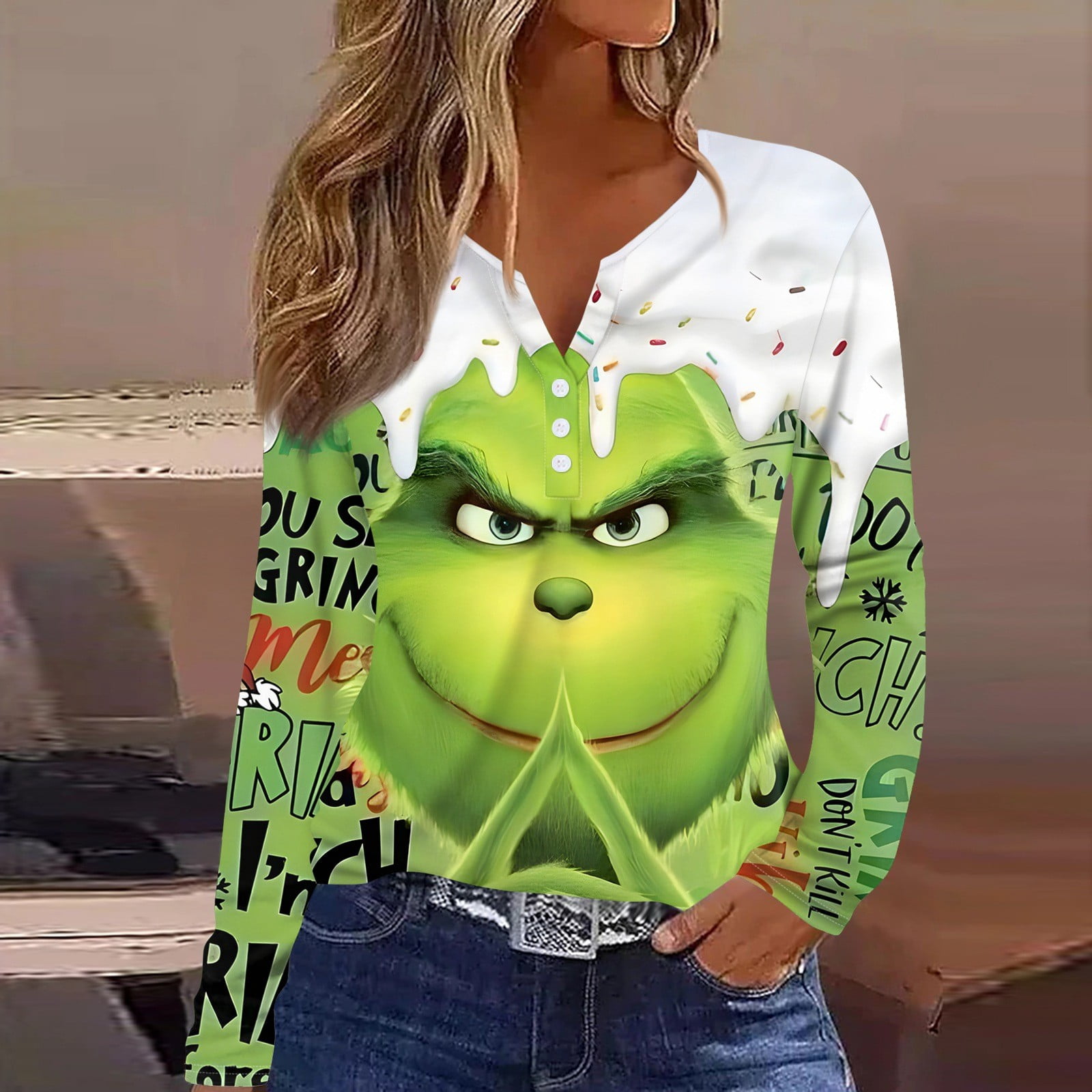 Grinch Womens Tunic Tops,Grinch Womens Fall Clothes,Christmas Fall Tops ...