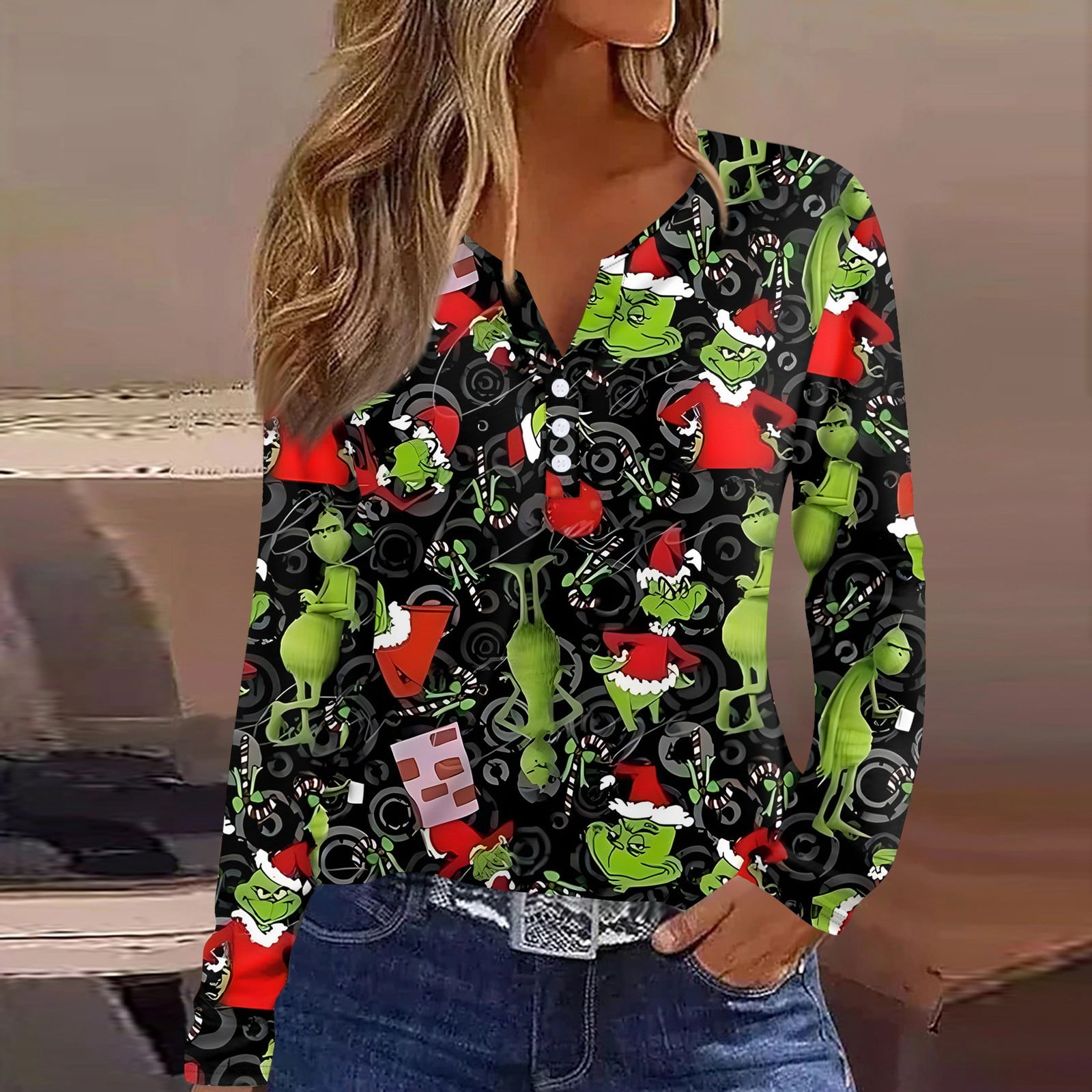 Grinch Womens Tunic Tops,Grinch Womens Fall Clothes,Grinch Sweatshirt ...
