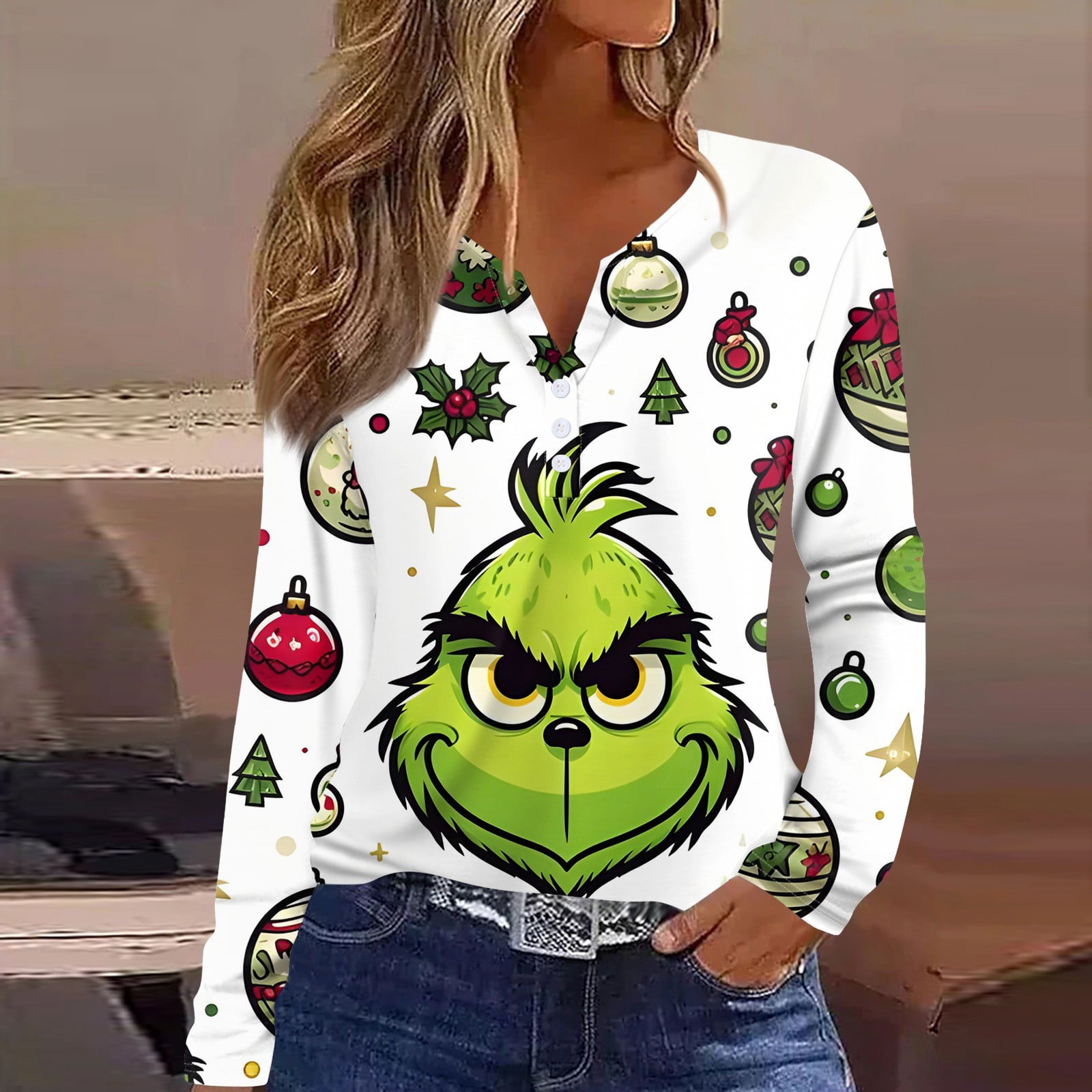Grinch Womens Tunic Tops,Grinch Womens Fall Clothes,Grinch Sweatshirt ...