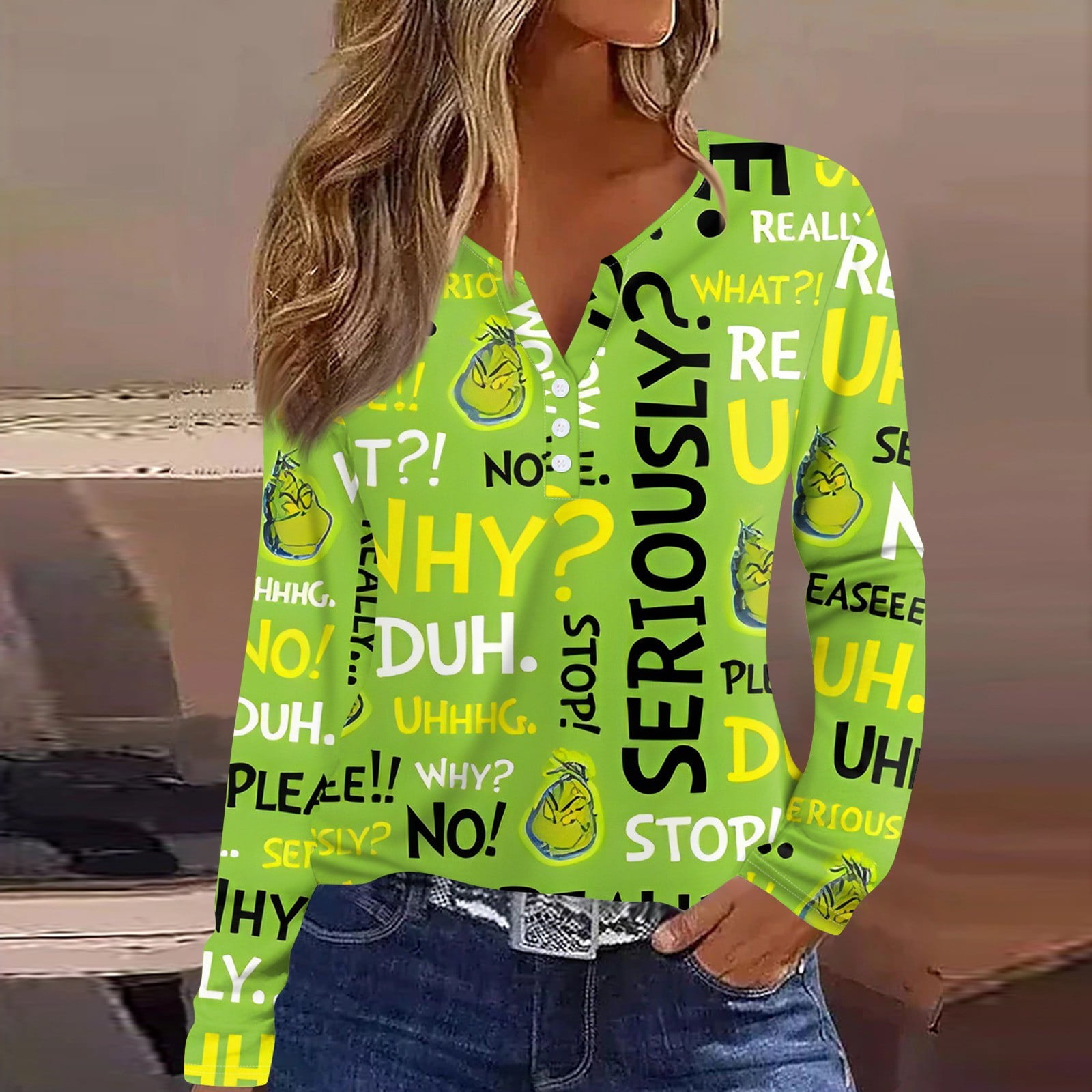 Grinch Womens Tunic Tops,Grinch Womens Fall Clothes,Grinch Sweatshirt ...