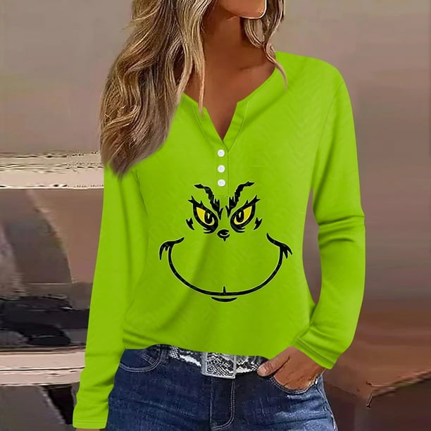 Grinch Womens Tunic Tops,Grinch Womens Fall Clothes,Grinch Sweatshirt ...