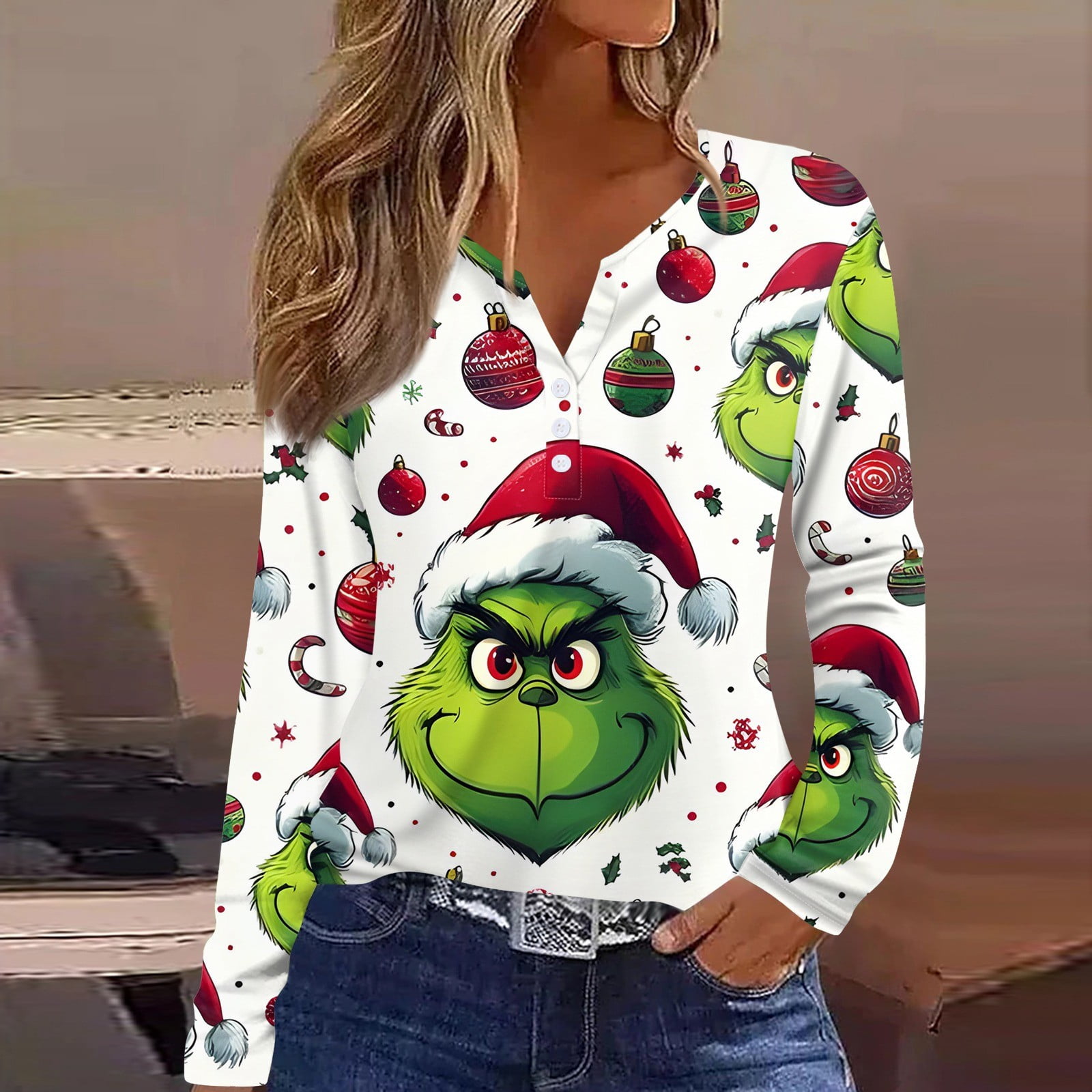 Grinch Womens Tunic Tops,Grinch Womens Fall Clothes,Grinch Sweatshirt ...