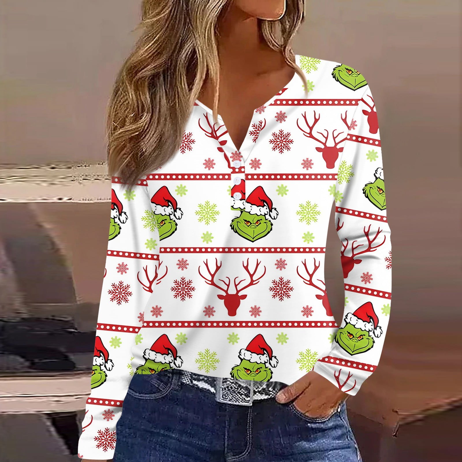 Grinch Womens Tunic Tops,Grinch Womens Fall Clothes,Grinch Sweatshirt ...