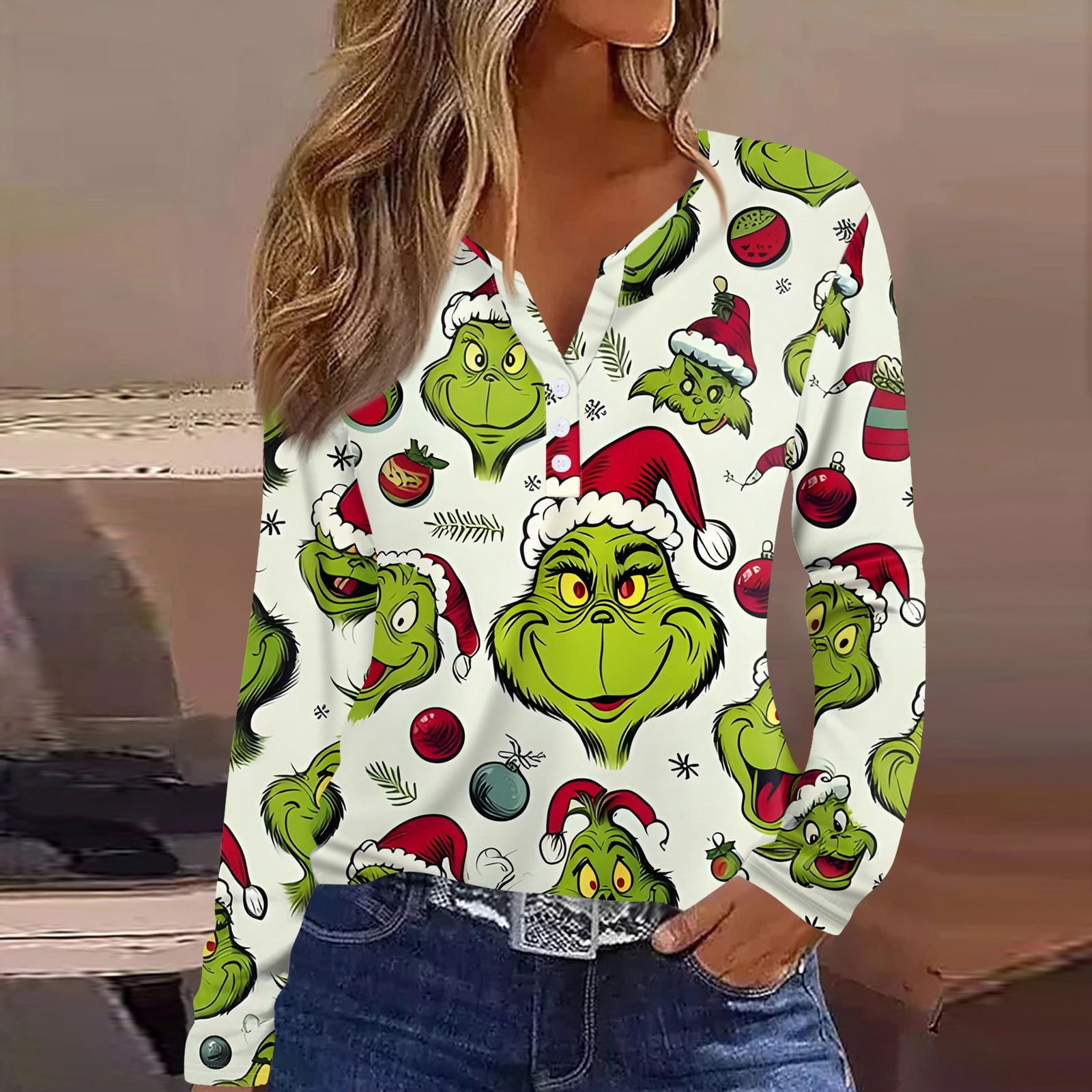 Grinch Womens Tunic Tops,Grinch Womens Fall Clothes,Grinch Sweatshirt ...