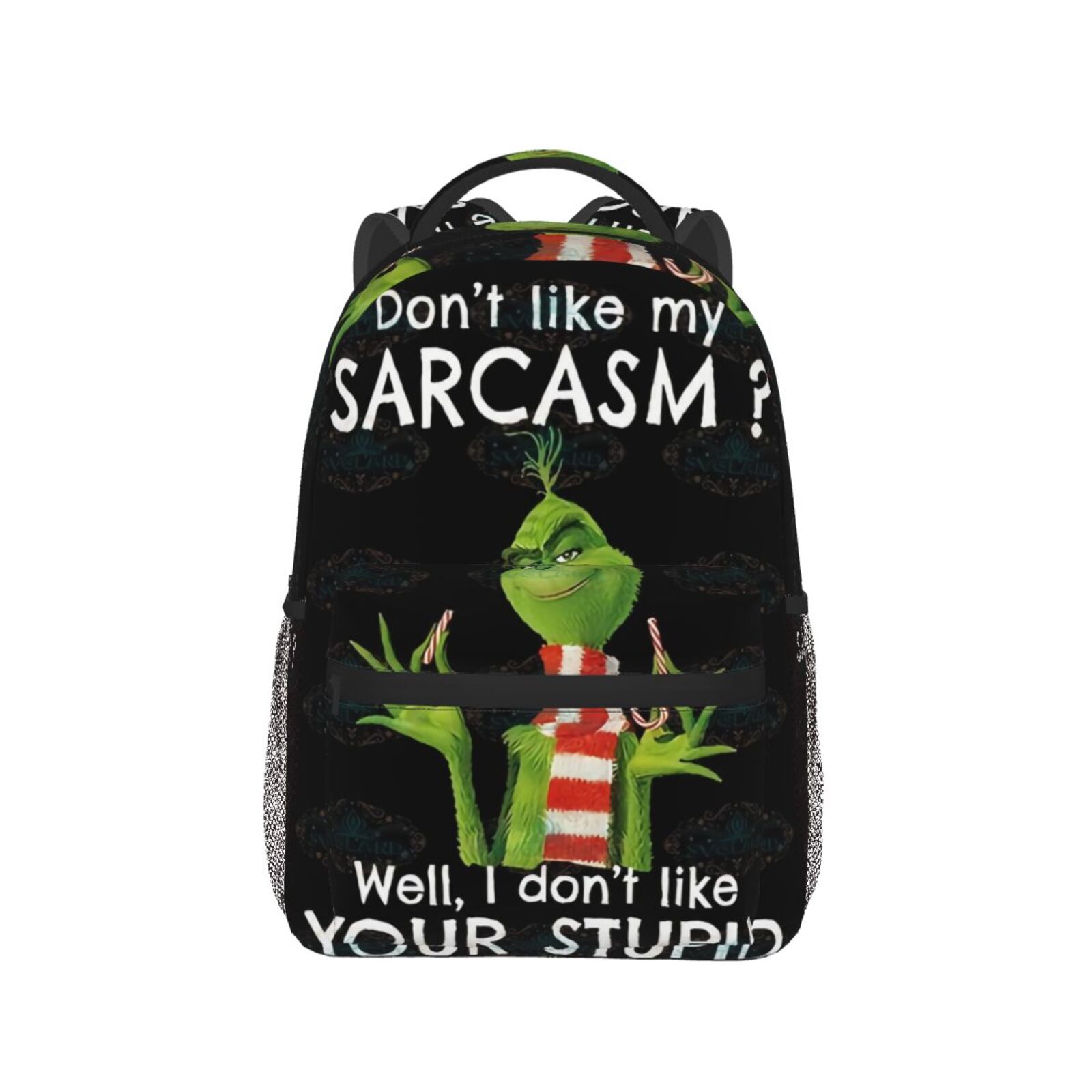 Grinch YOUR STUPID Backpack,Fabric & PVC Backpack with Reinforced Strap ...