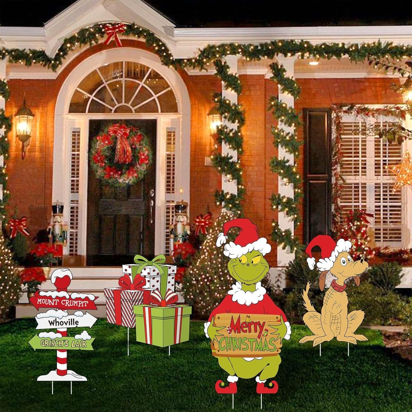 Grinch Yard Stakes Christmas, Grinch Yard Sign Christmas Yard ...