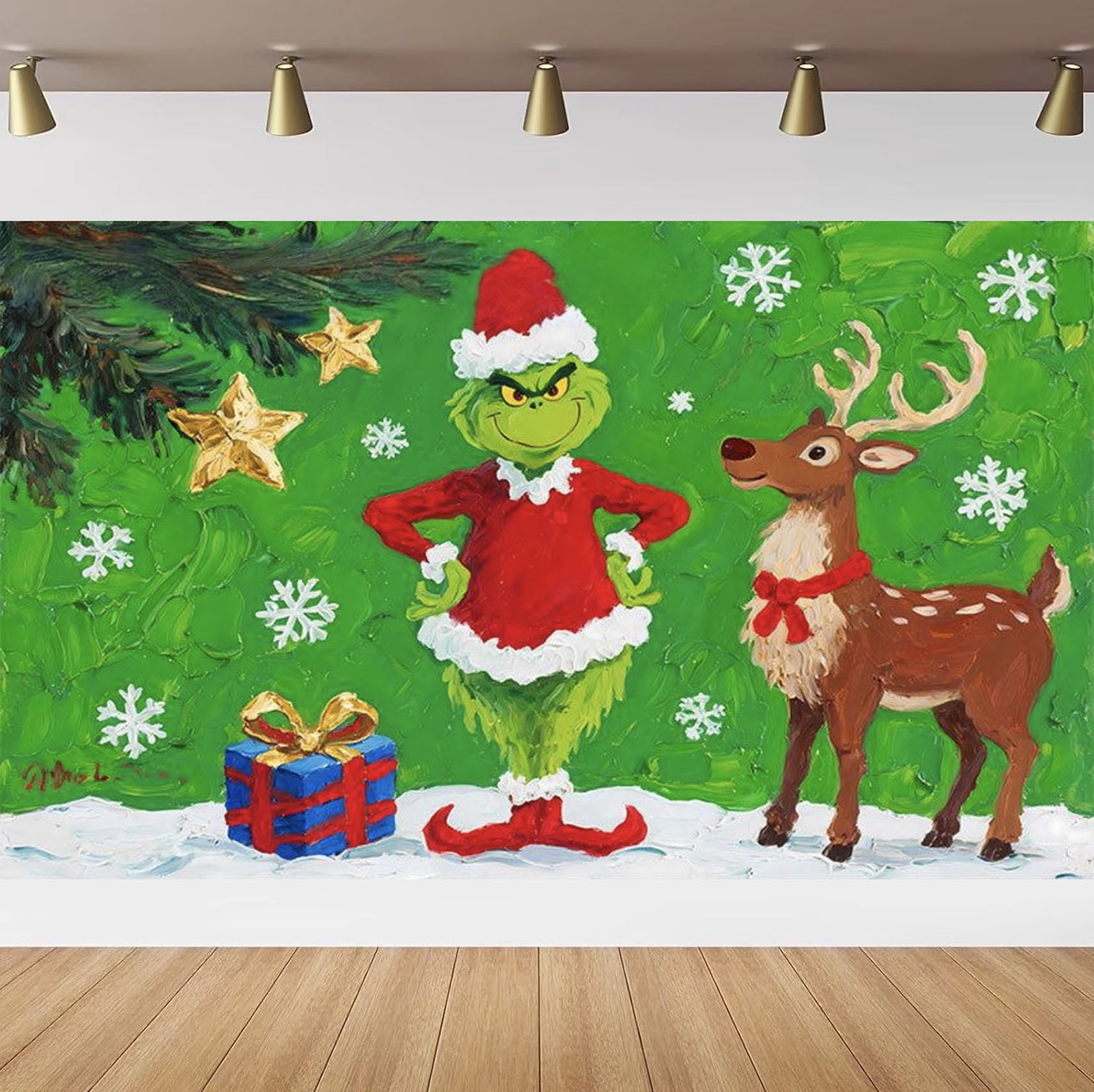 Grinch backdrop decoration, 60×40 inch Grinch backdrop cloth, suitable ...