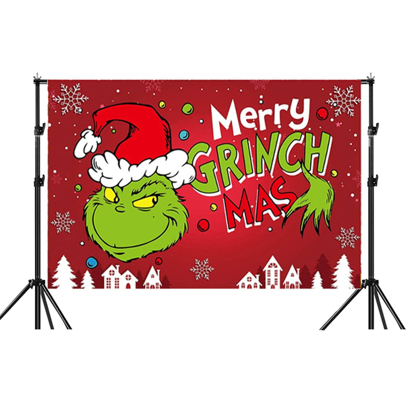 Grinch Decor Birthday Background Fabric Party Banner Birthday Party ...