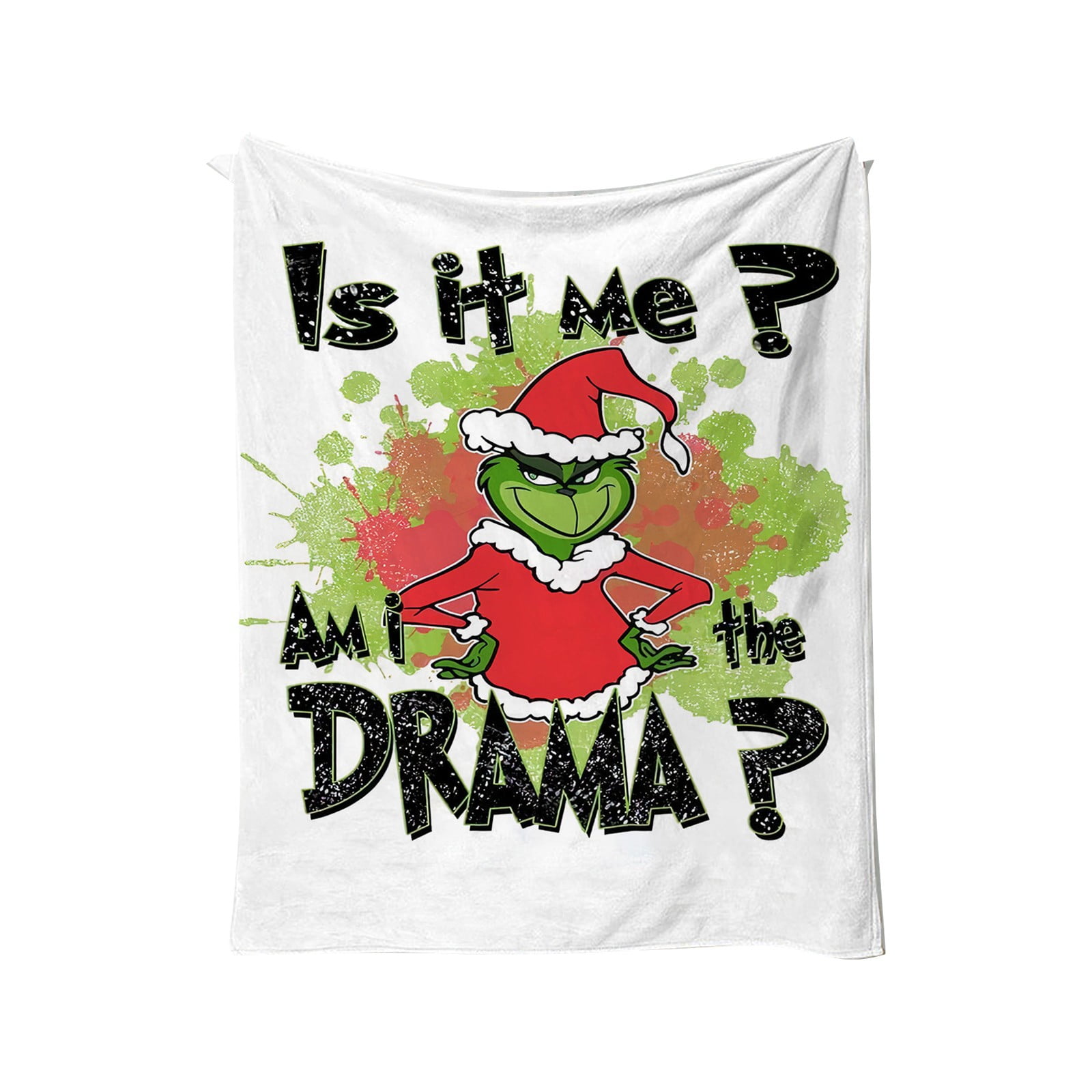 Grinch decor Soft Plush Throw Blanket Cozy, Vibrant Green Design with ...