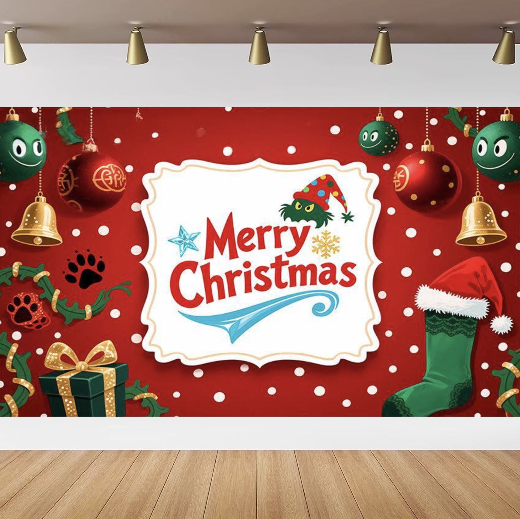Grinch party backdrop, 60x40 inch Grinch backdrop decoration, perfect ...